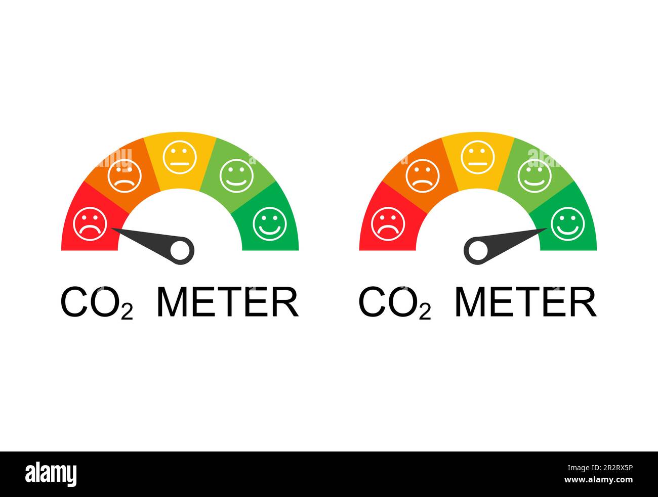 Set of CO2 reduce cloud icon, clean global emission, environment eco ...