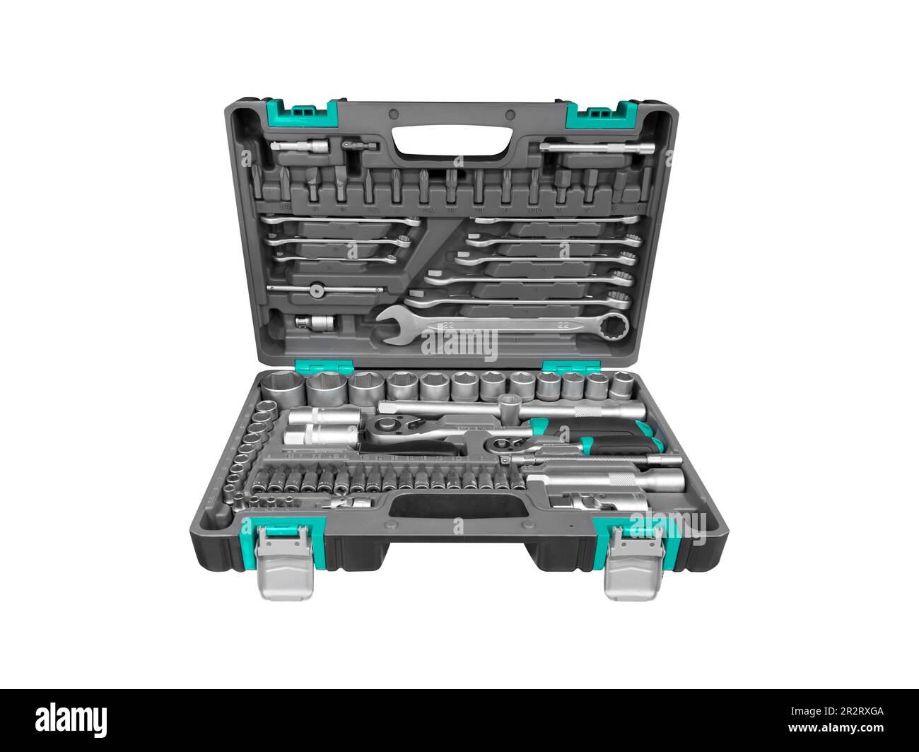 A set of mechanics tools for car service. Universal tool set for car ...