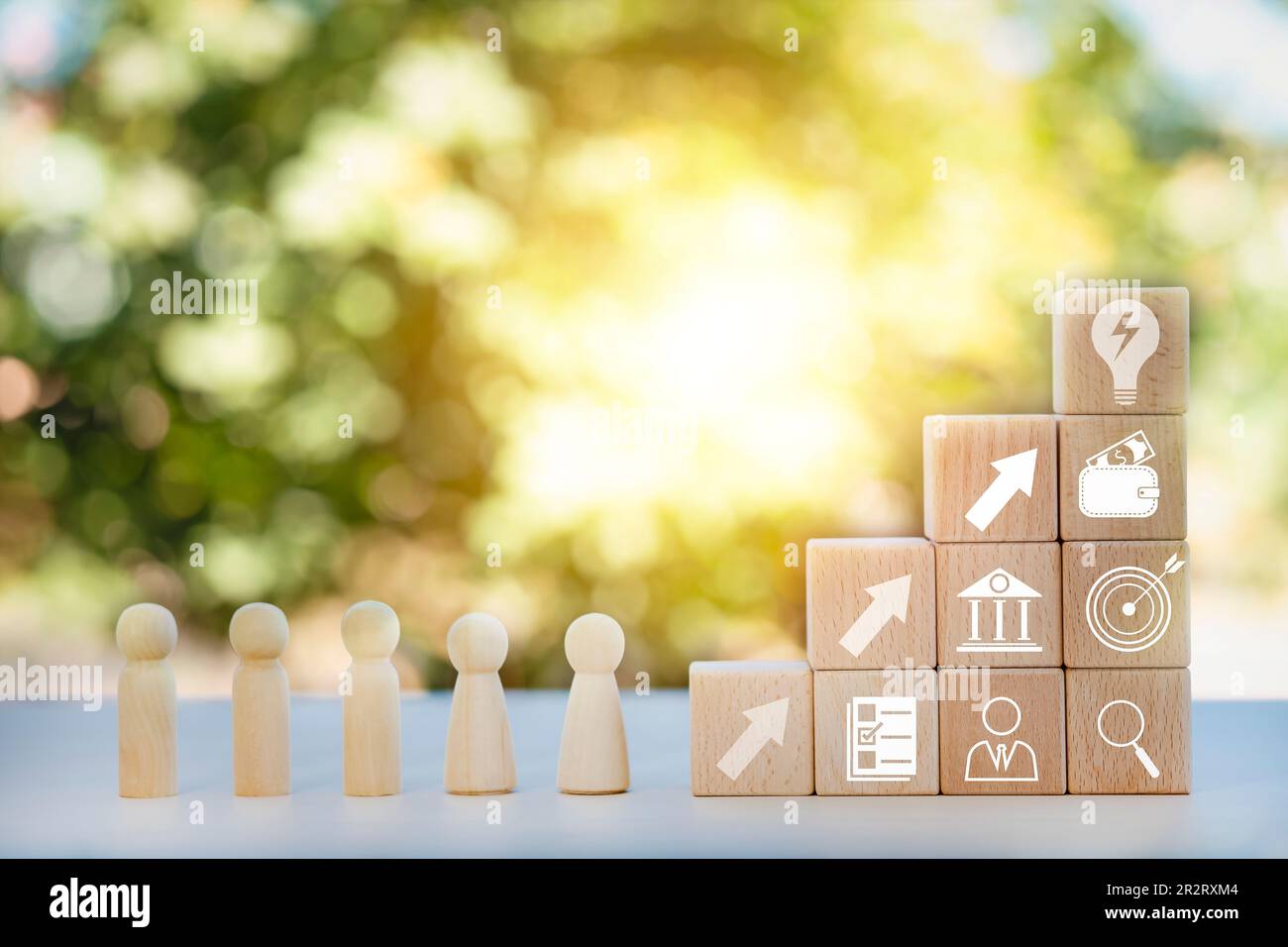 Winners figures on pedestal and losers on floor, Business hierarchy ...