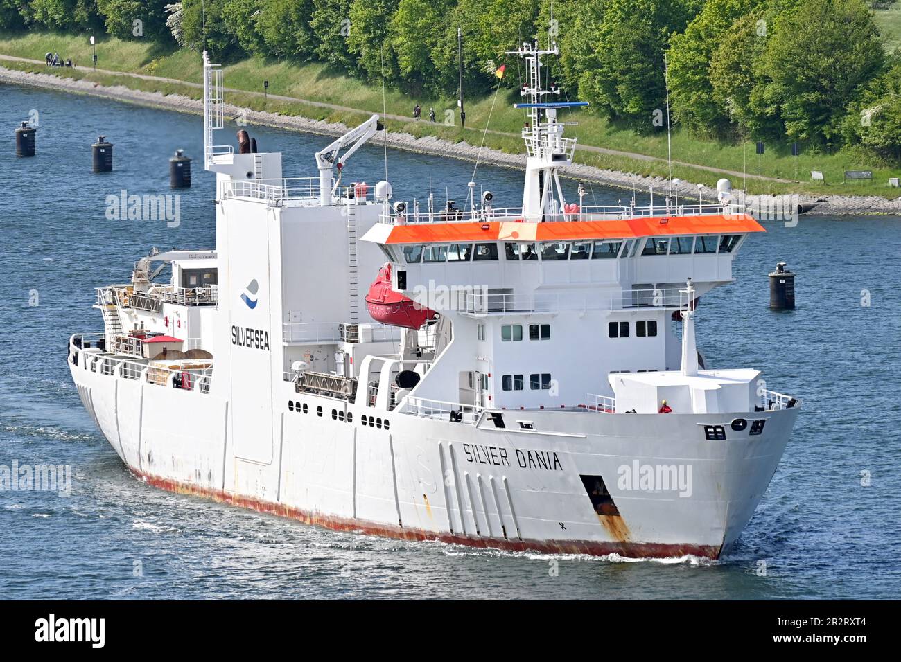 Palletised Cargo Ship SILVER DANIA at the Kiel Canal Stock Photo - Alamy