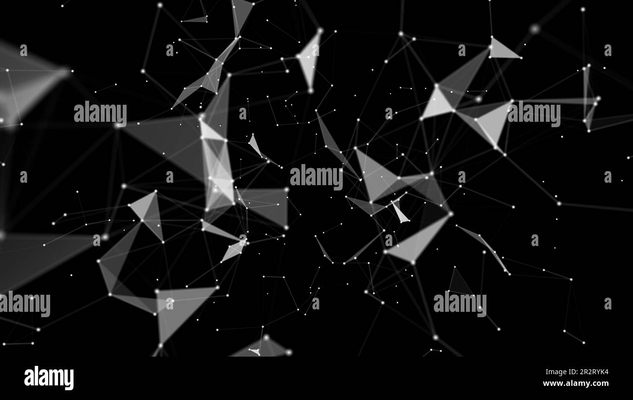 Technology digital abstract background. 3d Network particles and plexus ...