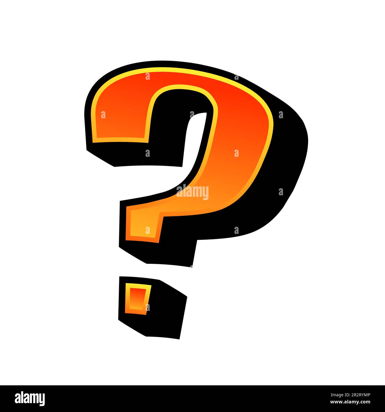 Concept with question mark in cartoon style on white background for ...