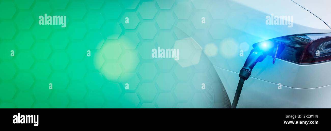 Electric car charge banner background. Electric automobile technology ...
