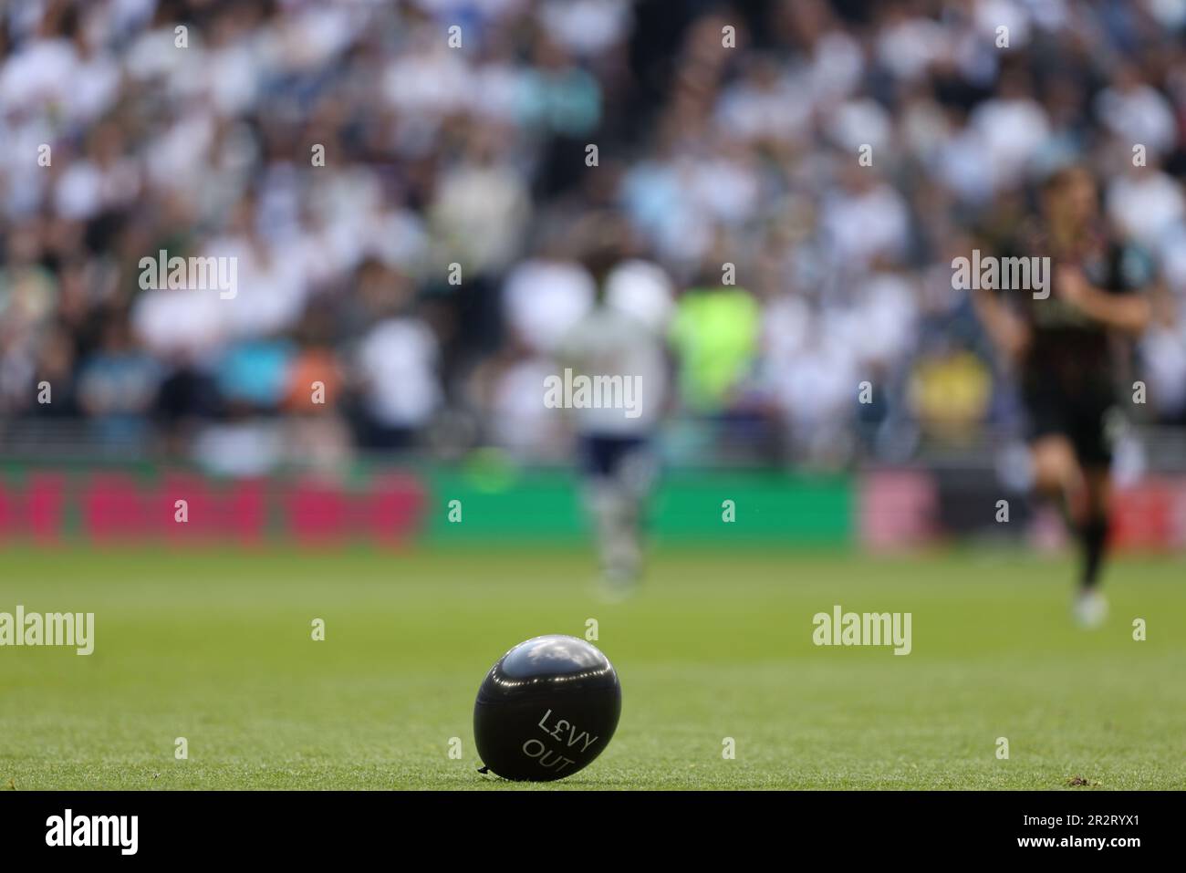 London, UK. 20th May, 2023. A LEVY OUT balloon at the Tottenham Hotspur ...