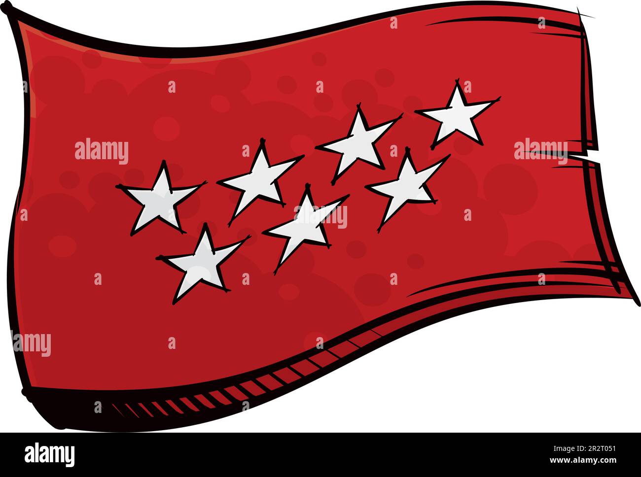 Painted Community of Madrid flag waving in wind Stock Vector Image ...