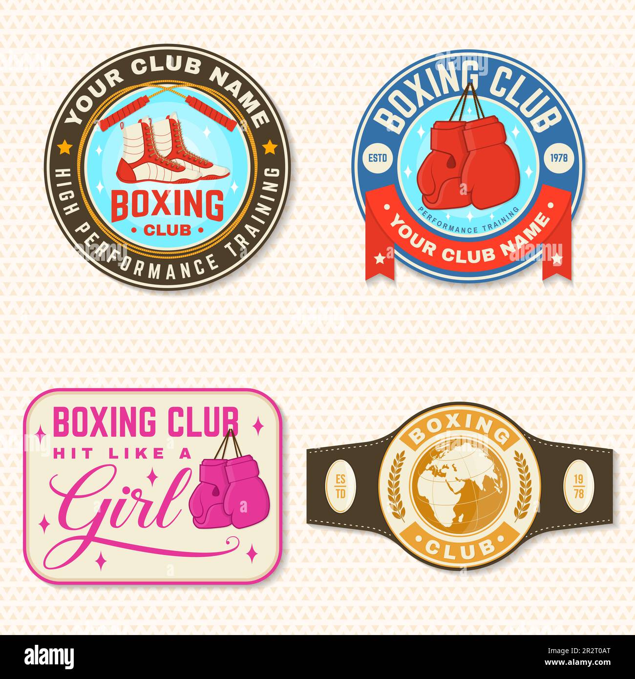 Set of Boxing club badge, logo, patch design. Vector. For Boxing sport ...