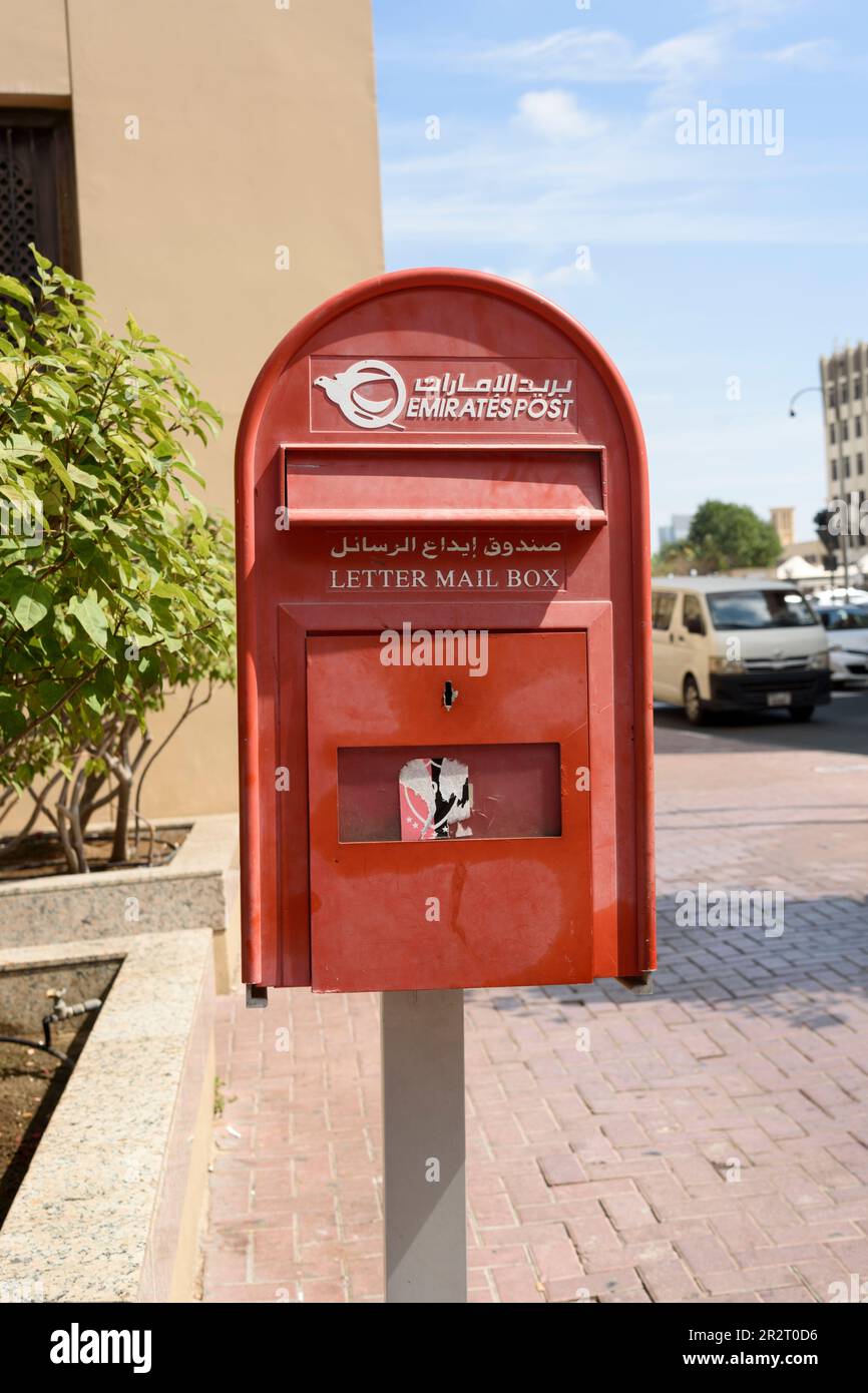 Post box in Khor Dubai (Dubai Creek), Dubai, United Arab Emirates Stock ...