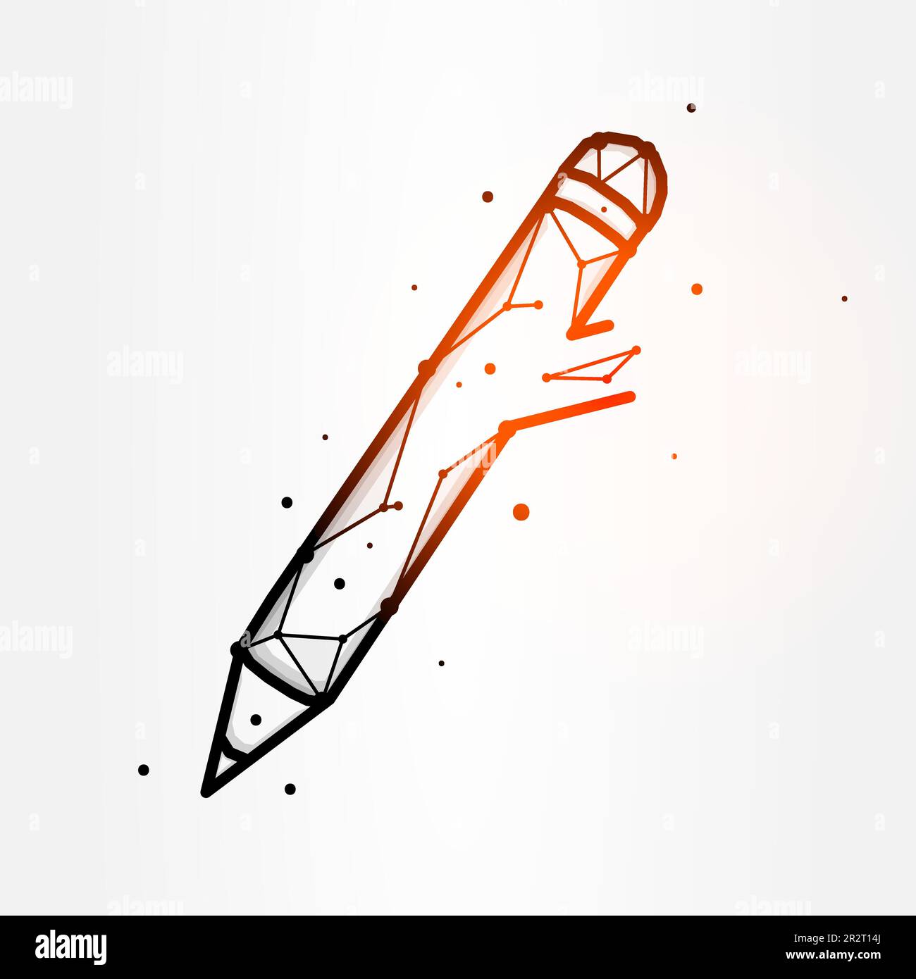Pen polygonal vector illustration isolated on white background Stock ...