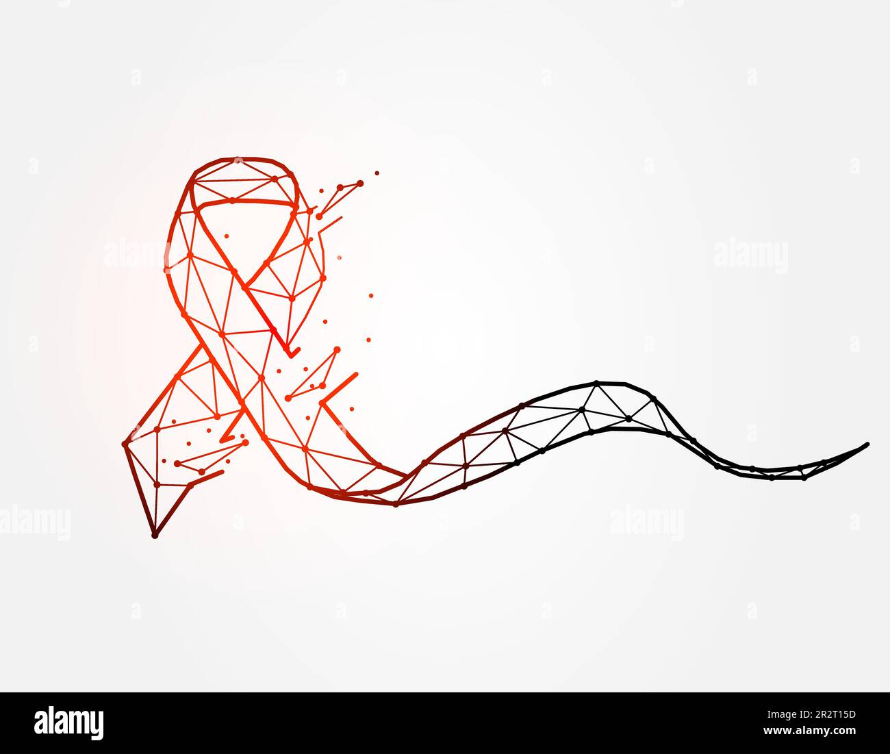 Ribbon polygonal vector illustration isolated on white background Stock ...