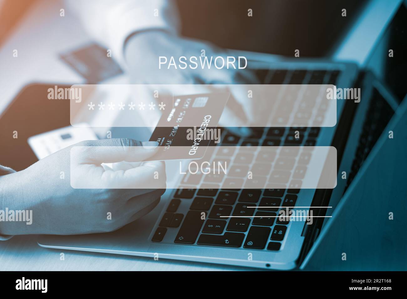 Security password login online concept Hands typing and entering username and password of social ...