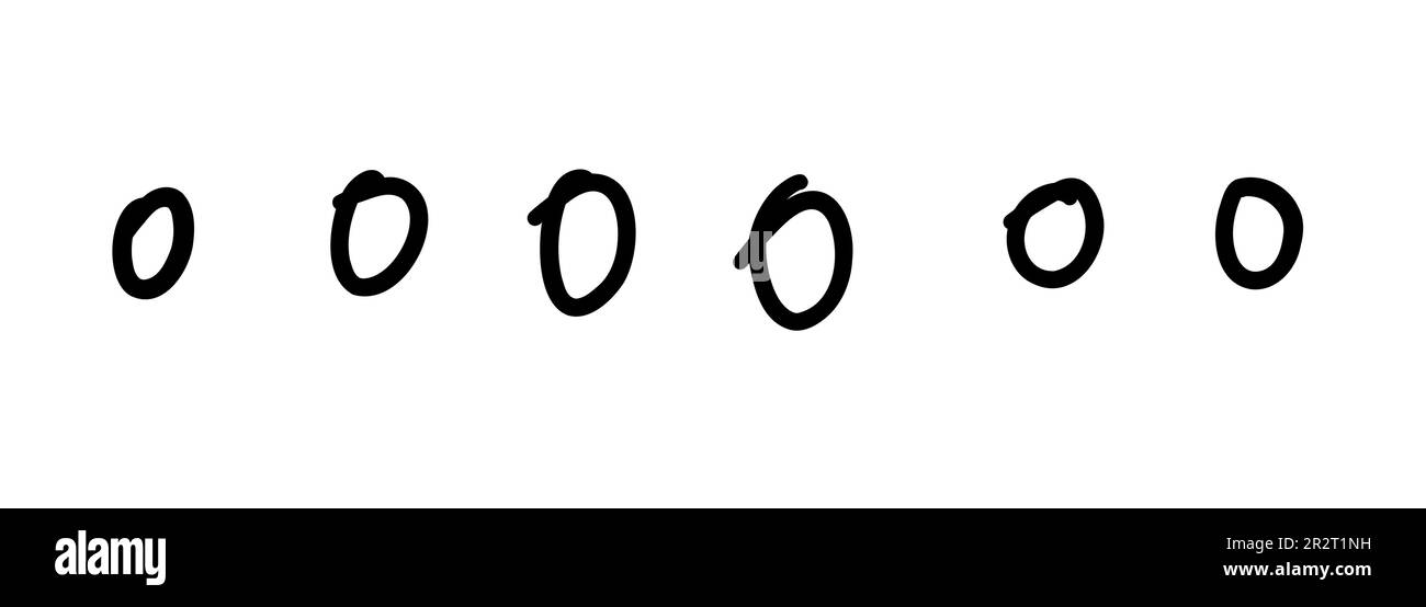 Handwritten scribble black english latin O alphabet letter symbol ...