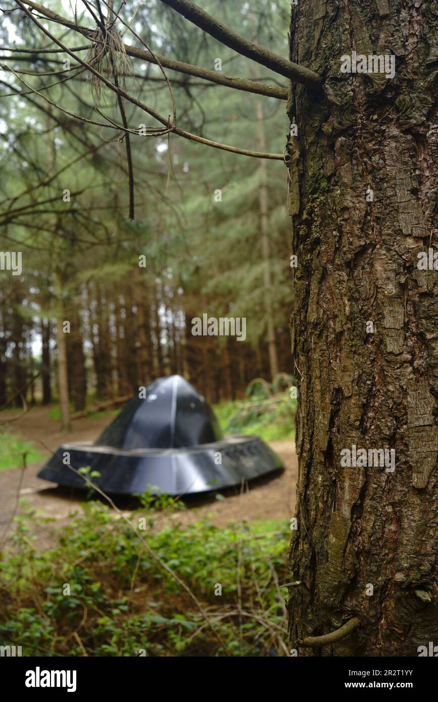 The replica UFO at Rendlesham forest Suffolk UK Stock Photo - Alamy
