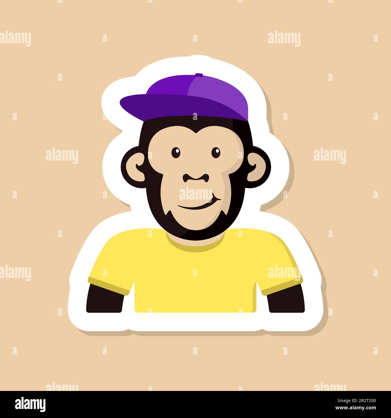 monkey color vector sticker Stock Vector Image & Art - Alamy