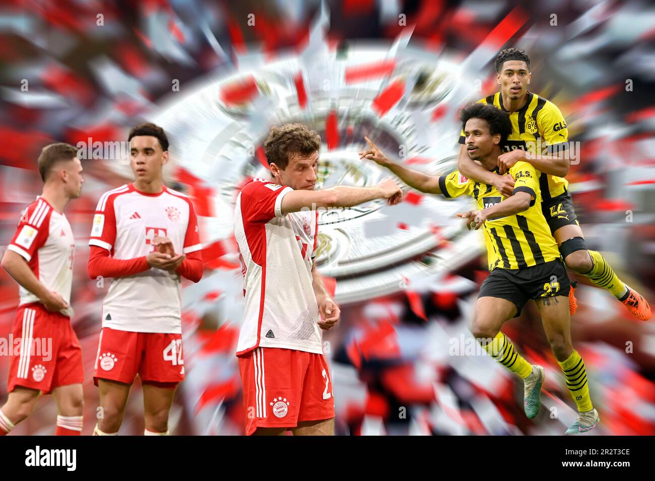 Munich, Deutschland. 21st May, 2023. PHOTO MONTAGE:Borussia Dortmund ...
