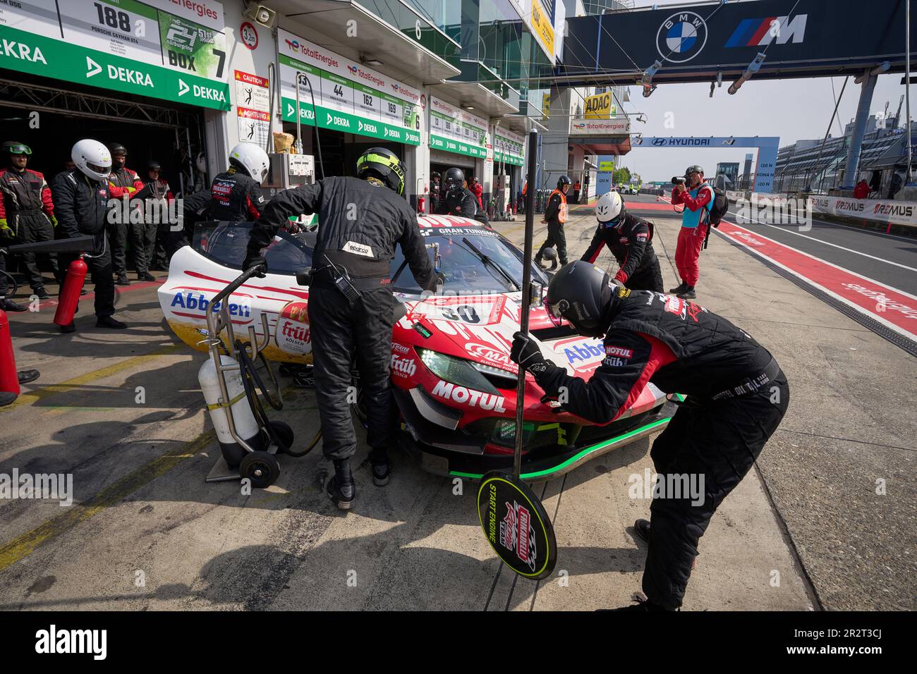 21 May 2023, Rhineland-Palatinate, Nürburg: The Ferrari 296 GT3 of the ...