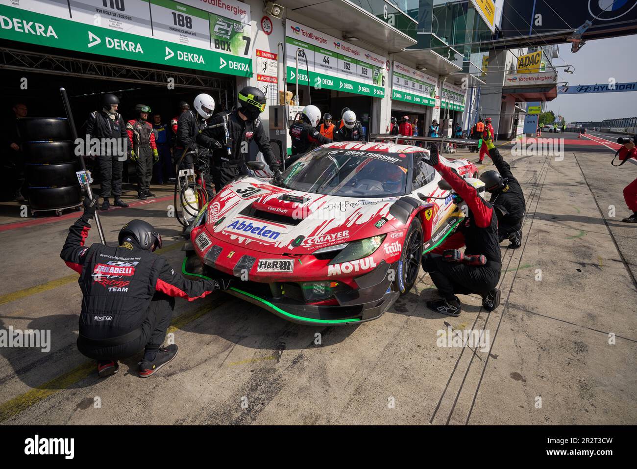 21 May 2023, Rhineland-Palatinate, Nürburg: The Ferrari 296 GT3 of the ...