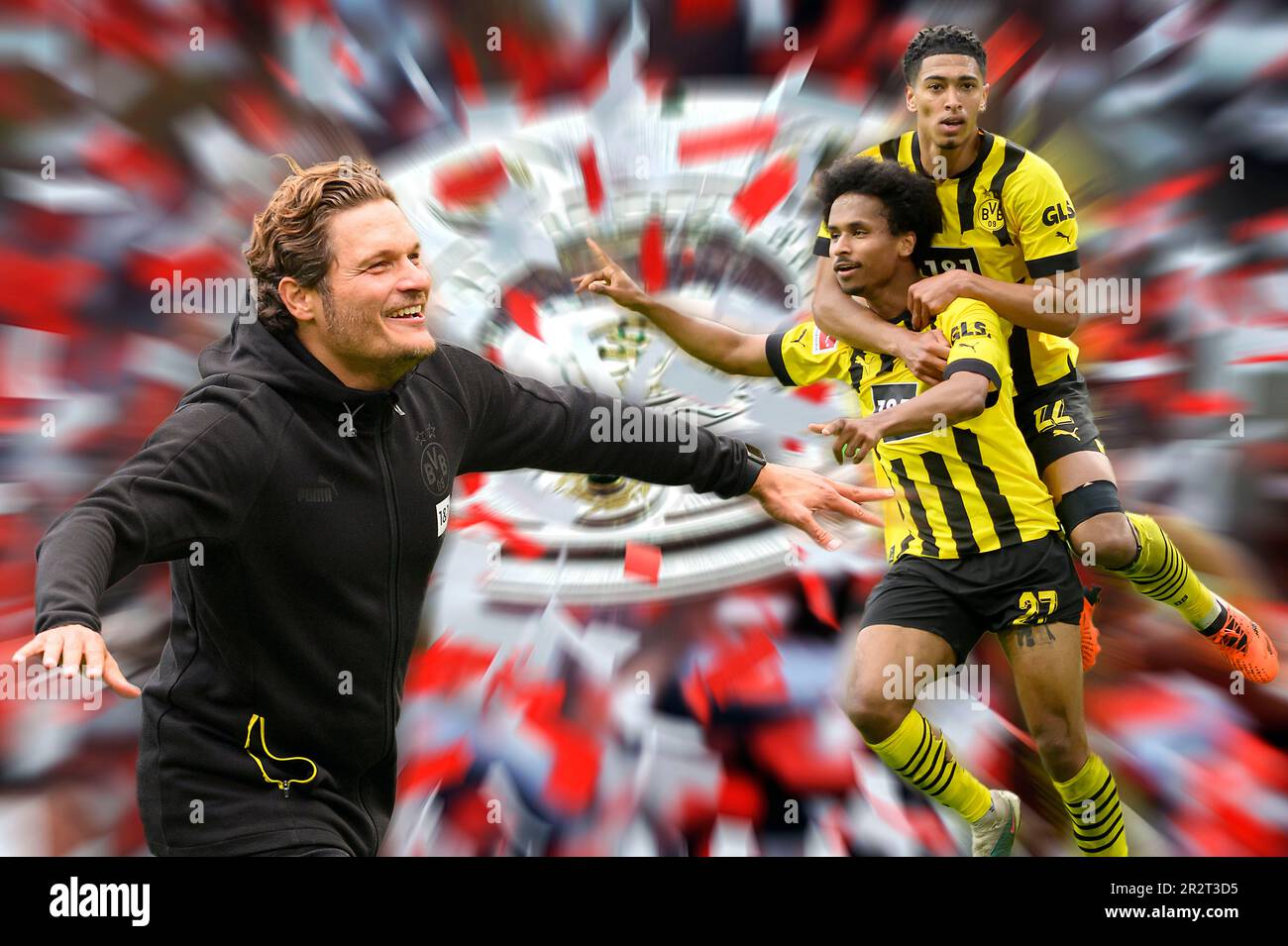 Munich, Deutschland. 21st May, 2023. PHOTO MONTAGE:Borussia Dortmund ...