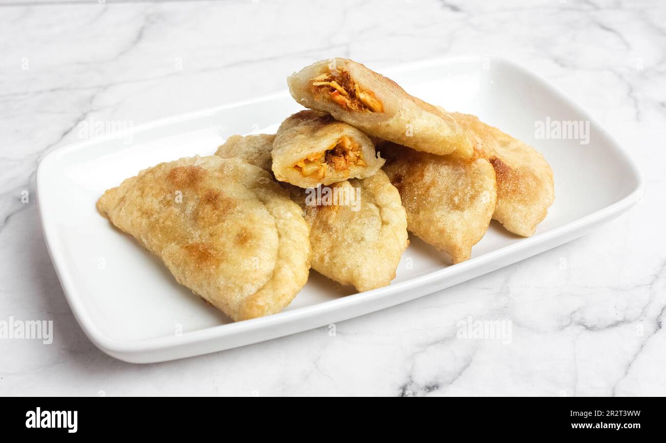 Cireng filled with spicy chicken, a delicious Bandung specialty. Cireng ...