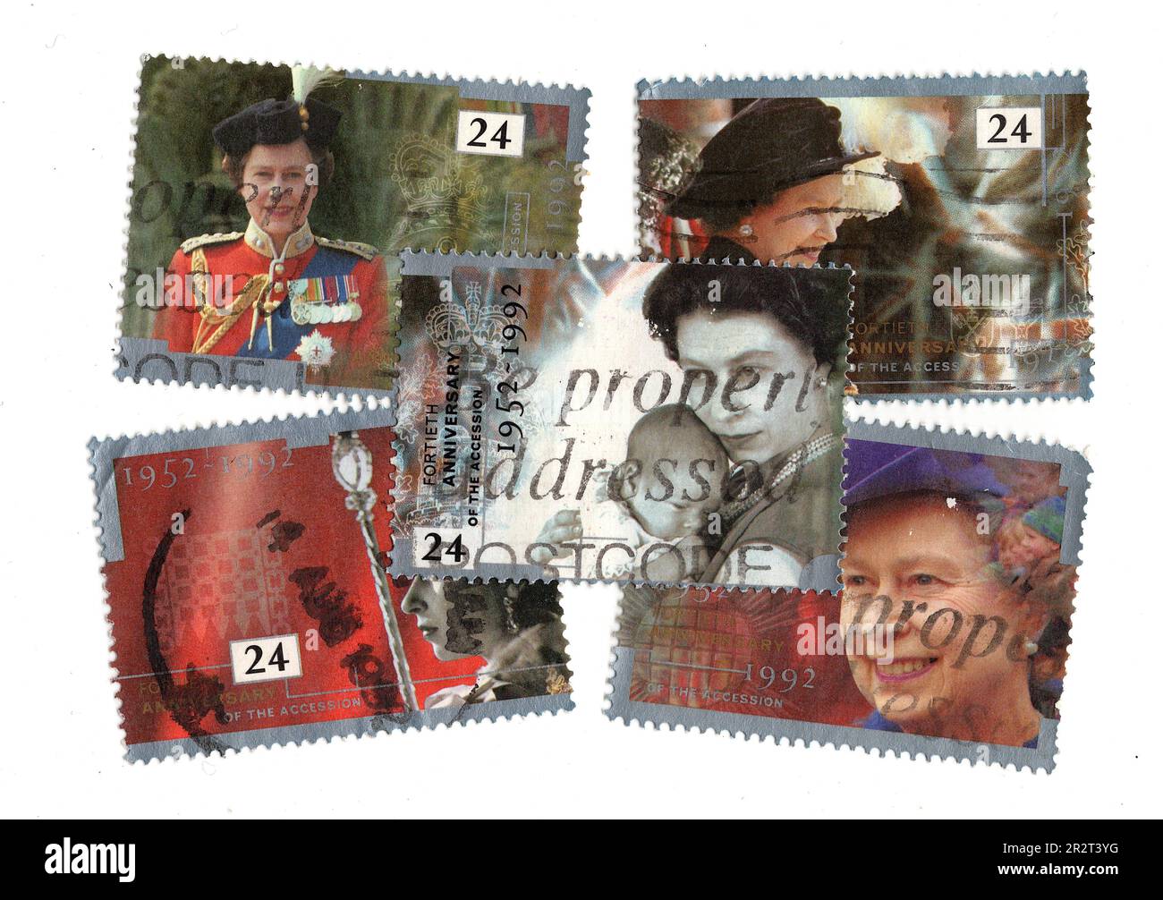 Vintage postage stamps from the United Kingdom featuring Queen ...