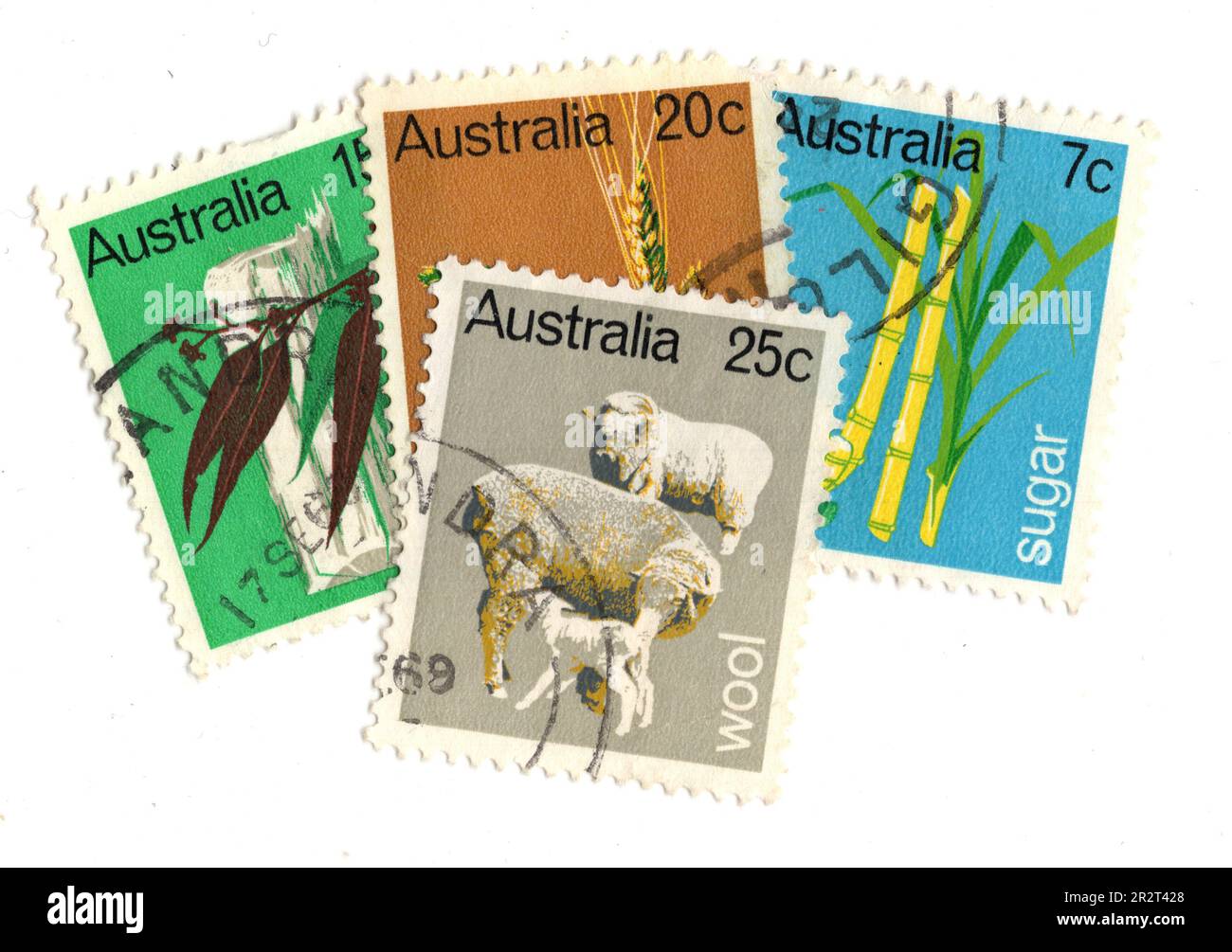 Vintage postage stamps from Australia featuring farming and agriculture ...