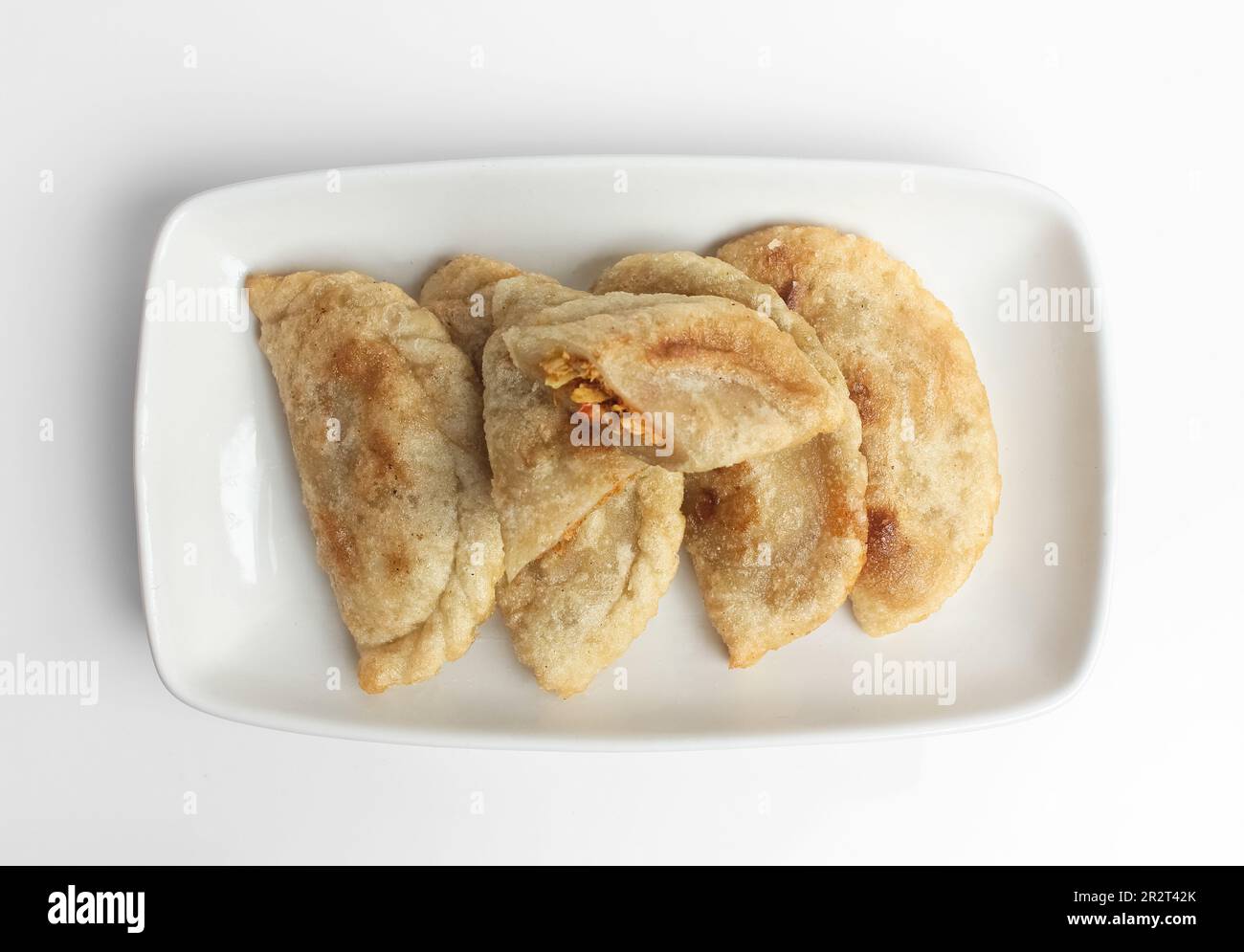 cireng filled with spicy chicken isolated on white background Stock ...