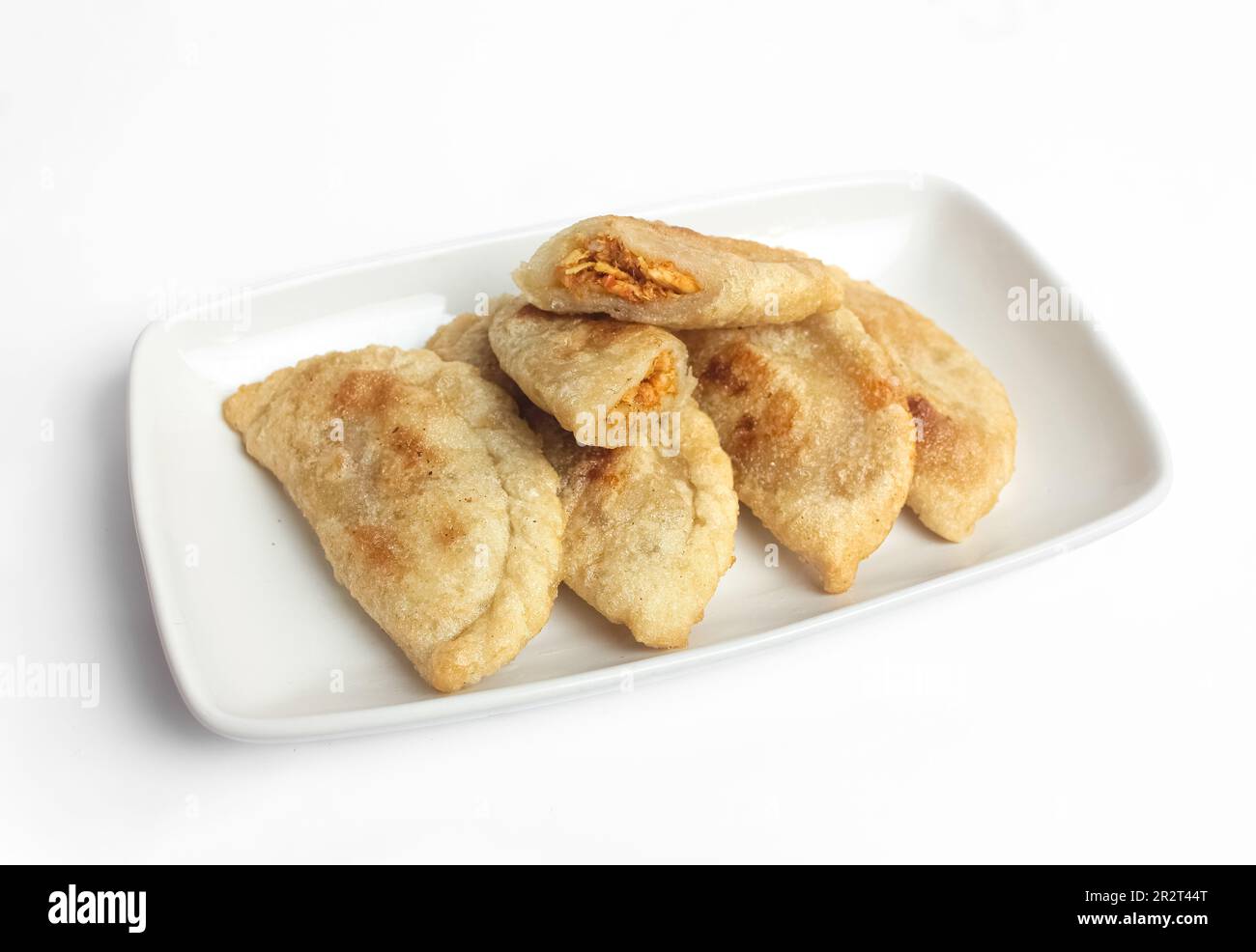 cireng filled with spicy chicken isolated on white background Stock ...