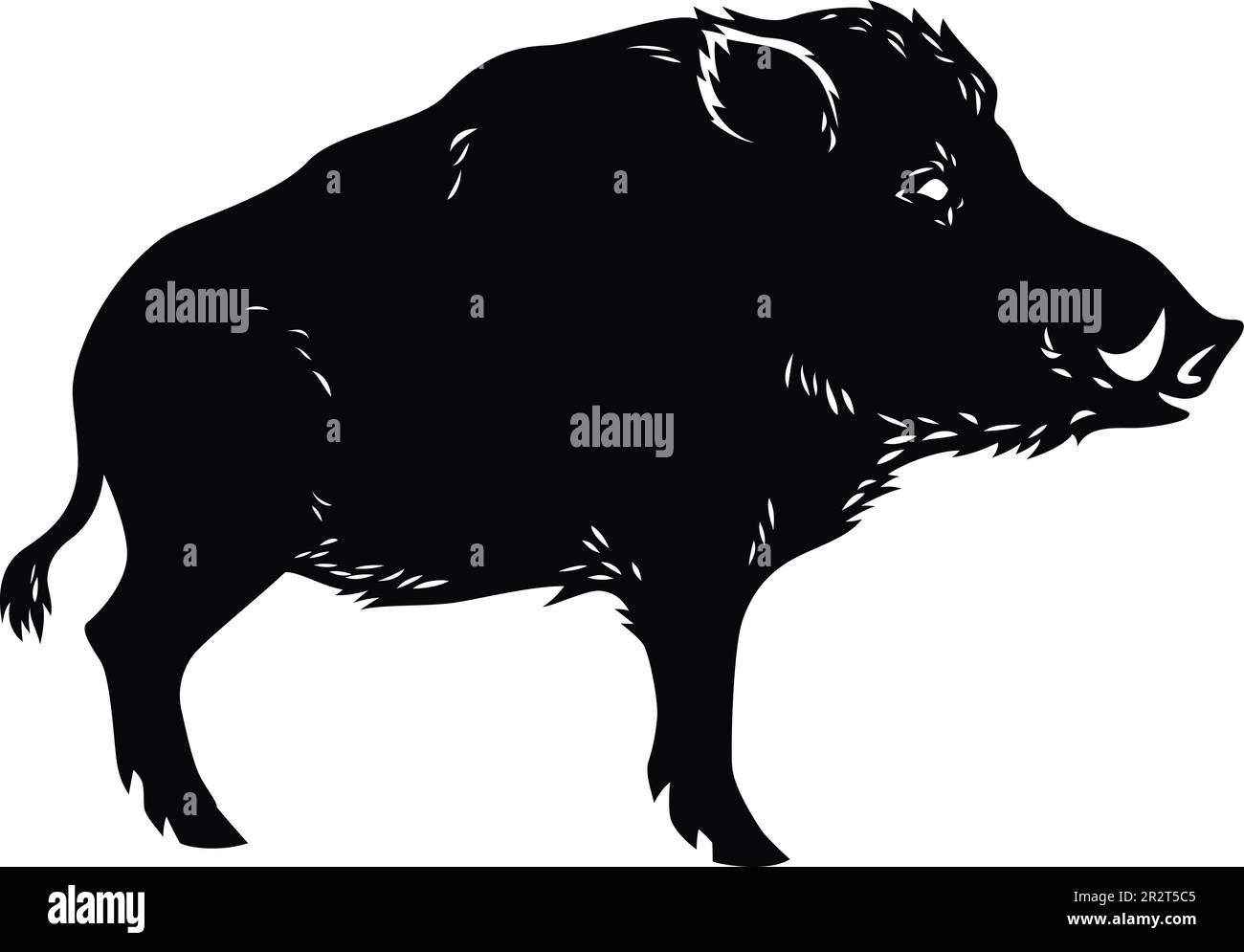 Wild Boar Silhouette Side View Illustration Stock Vector Image & Art ...