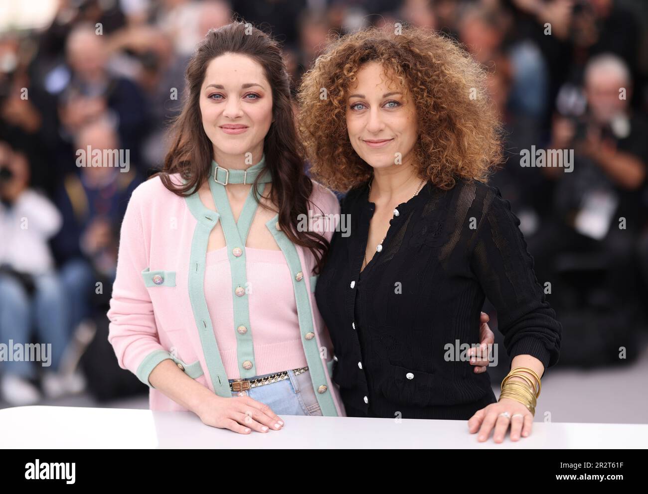 Marion Cotillard, left, and director Mona Achache pose for ...