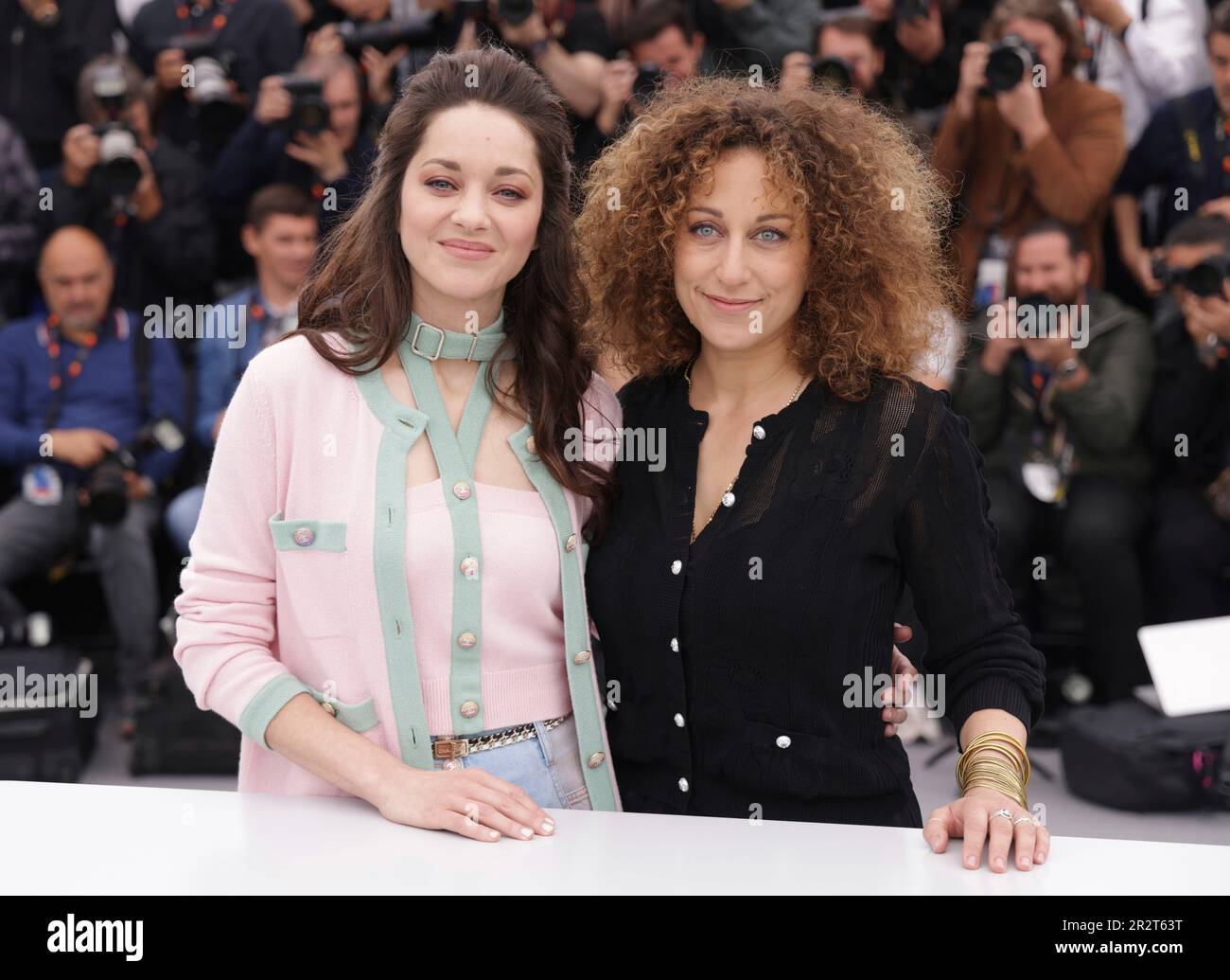 Marion Cotillard, left, and director Mona Achache pose for ...