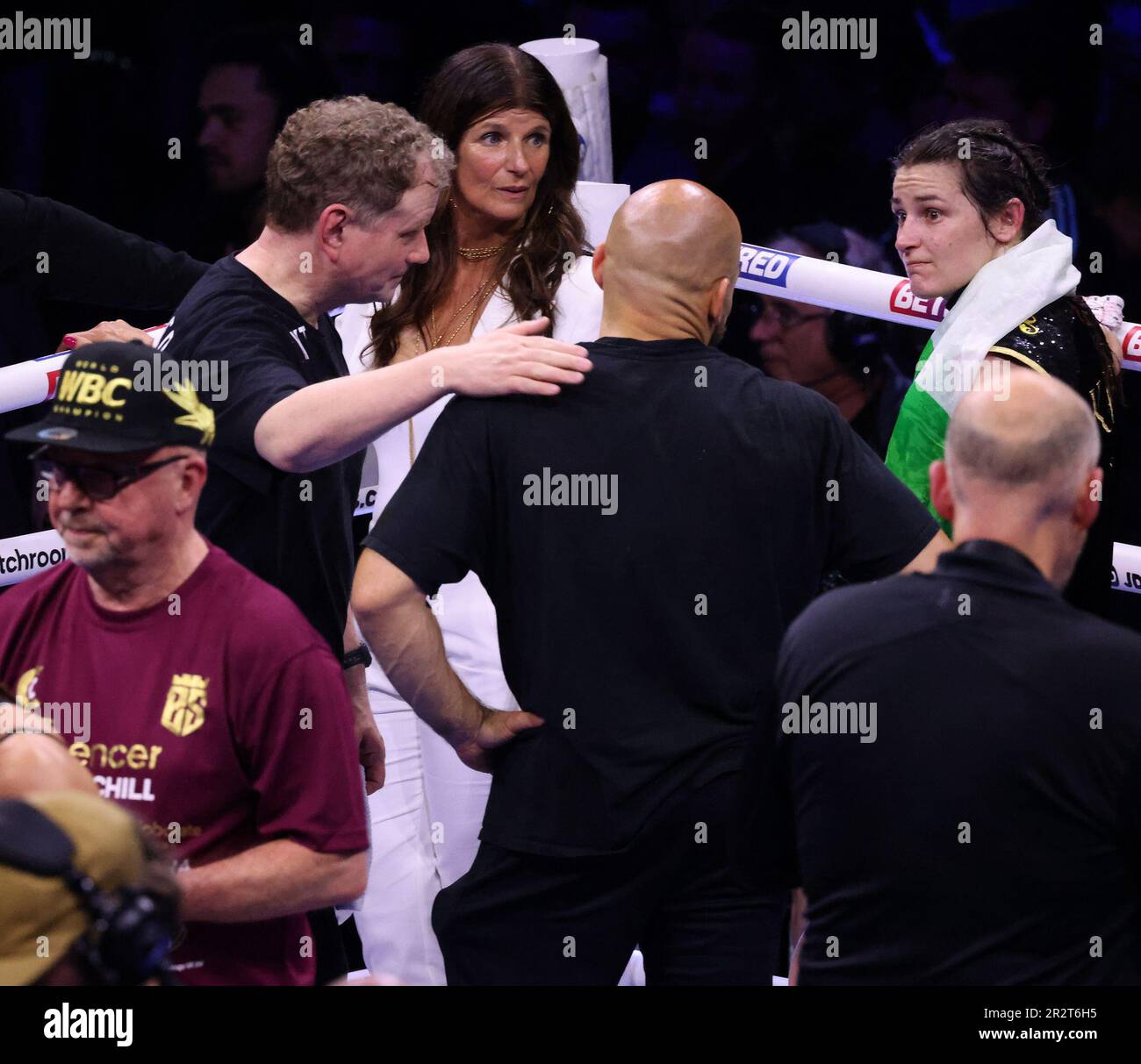 Katie Taylor with her coach Ross Enamait, manager Brian Peters and ...