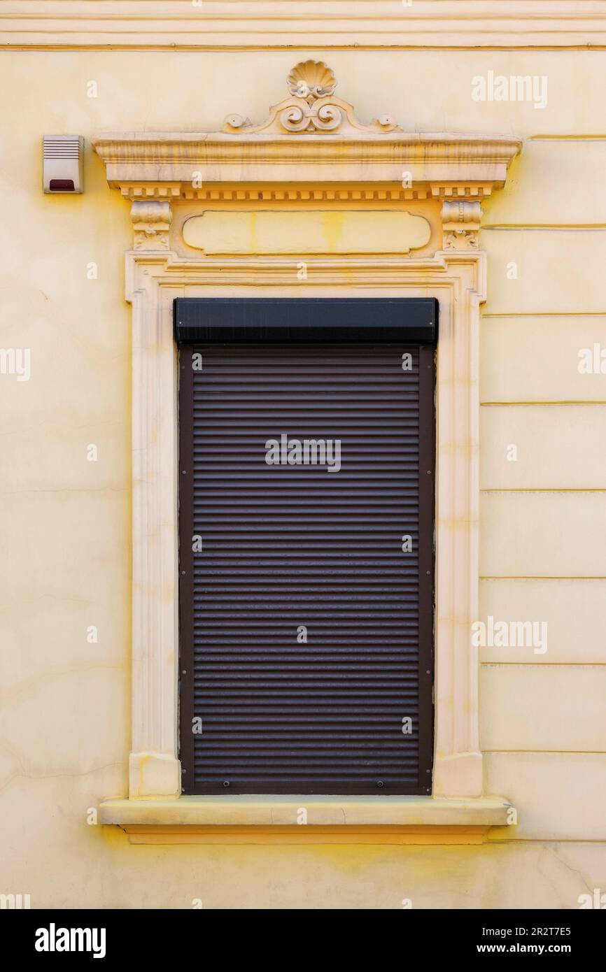 new windows on the old facade. architectural retro element background ...