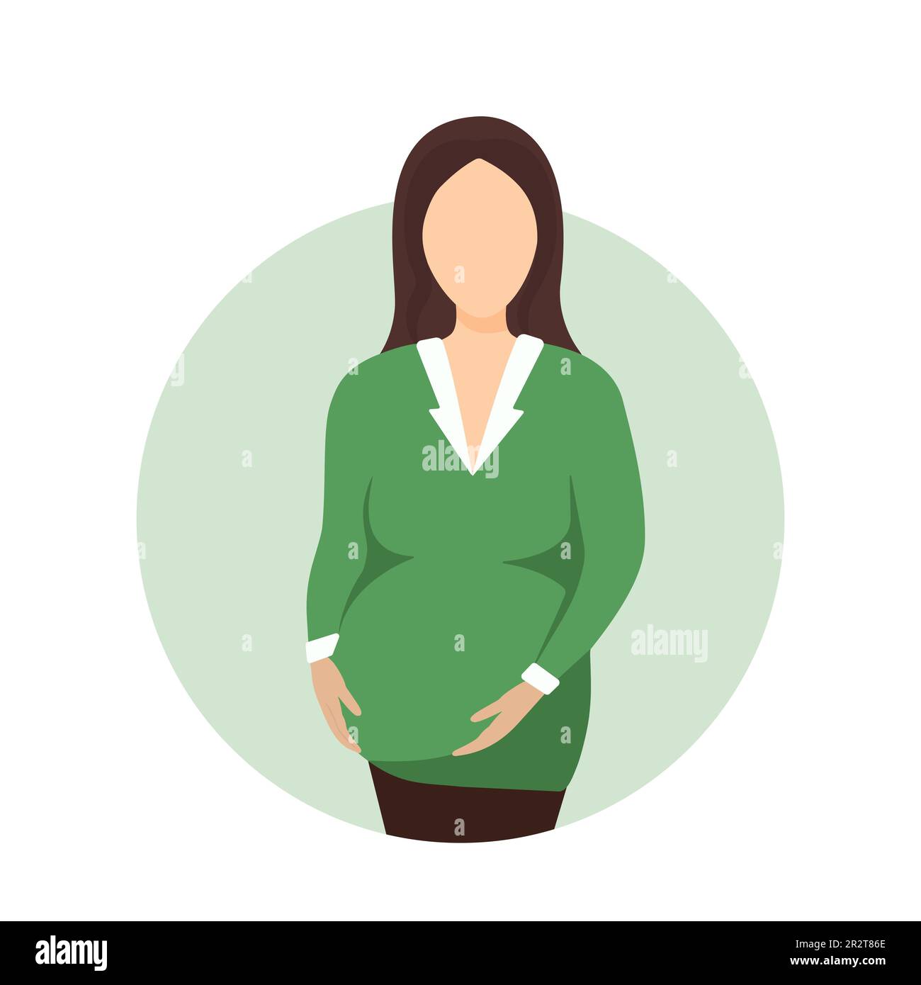 Happy pregnancy concept. Cartoon faceless pregnant woman. Vector ...