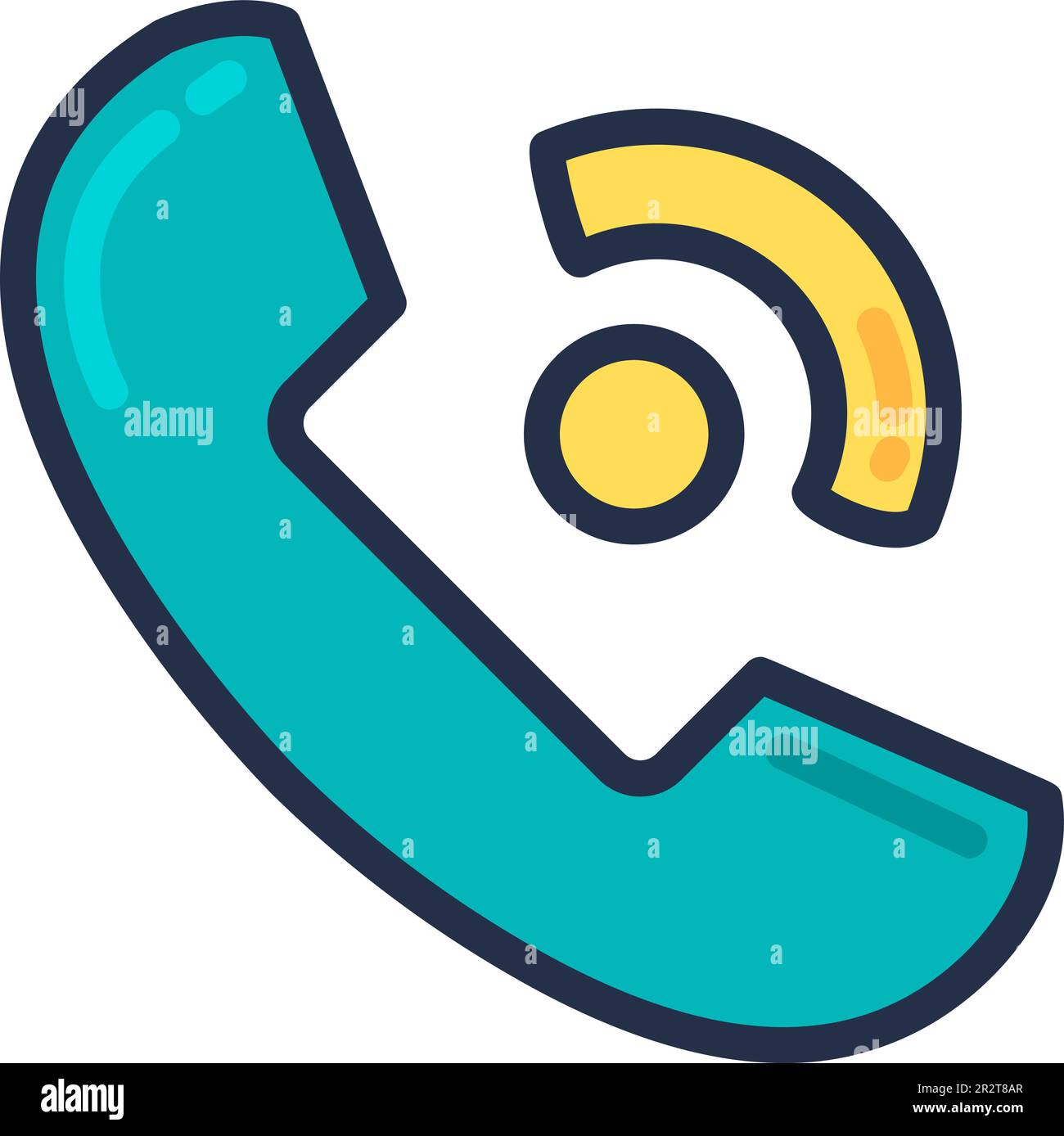 Telephone receiver with symbol of speech, conversation, urgent message ...