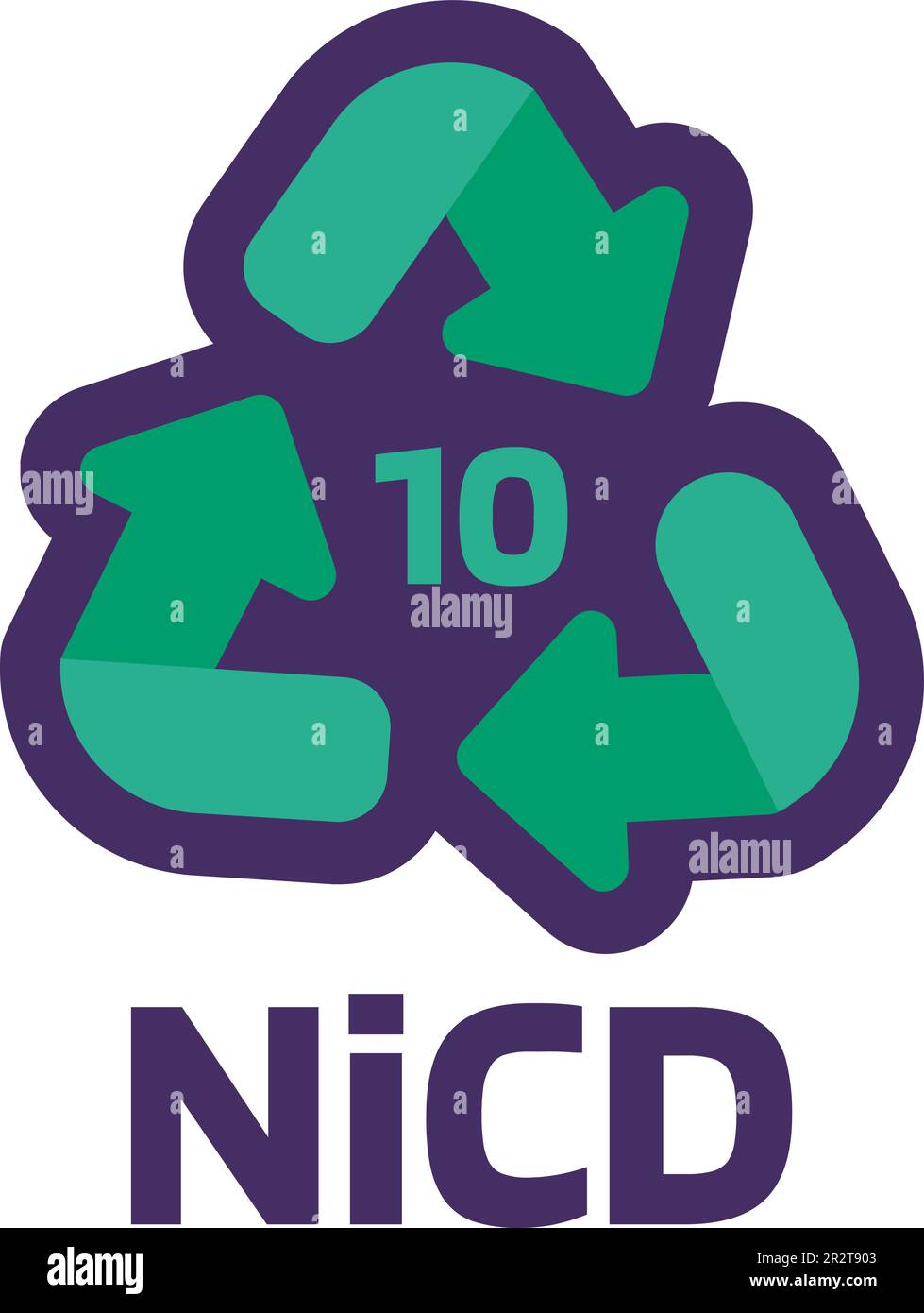 Notice Ni CD number 10 for industrial products marking. Recycle code ...