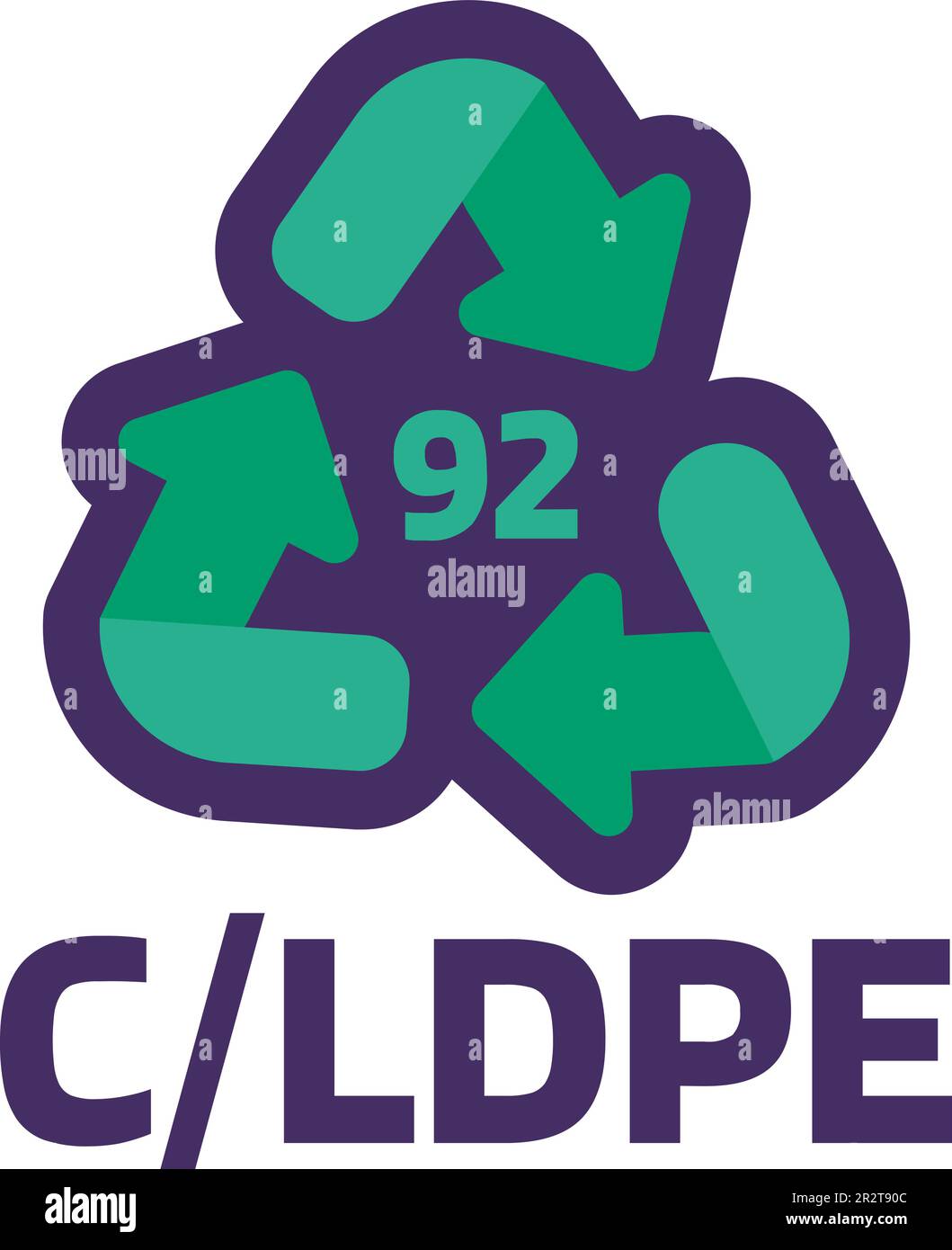 Notice C LDPE number 92 for industrial products marking. Recycle code ...