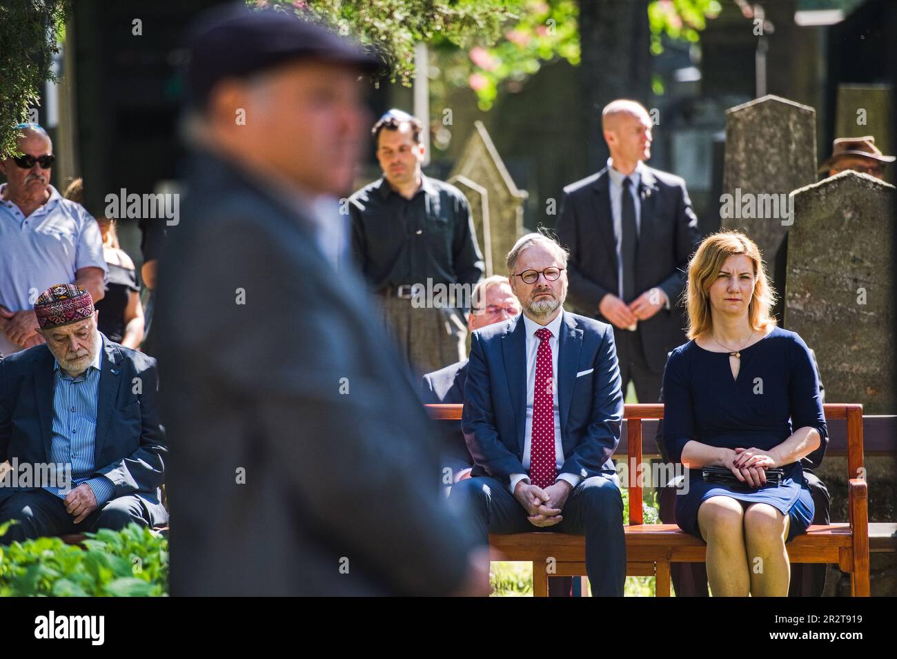 Brno, Czech Republic. 21st May, 2023. (L-R) Holocaust memorialist Petr ...