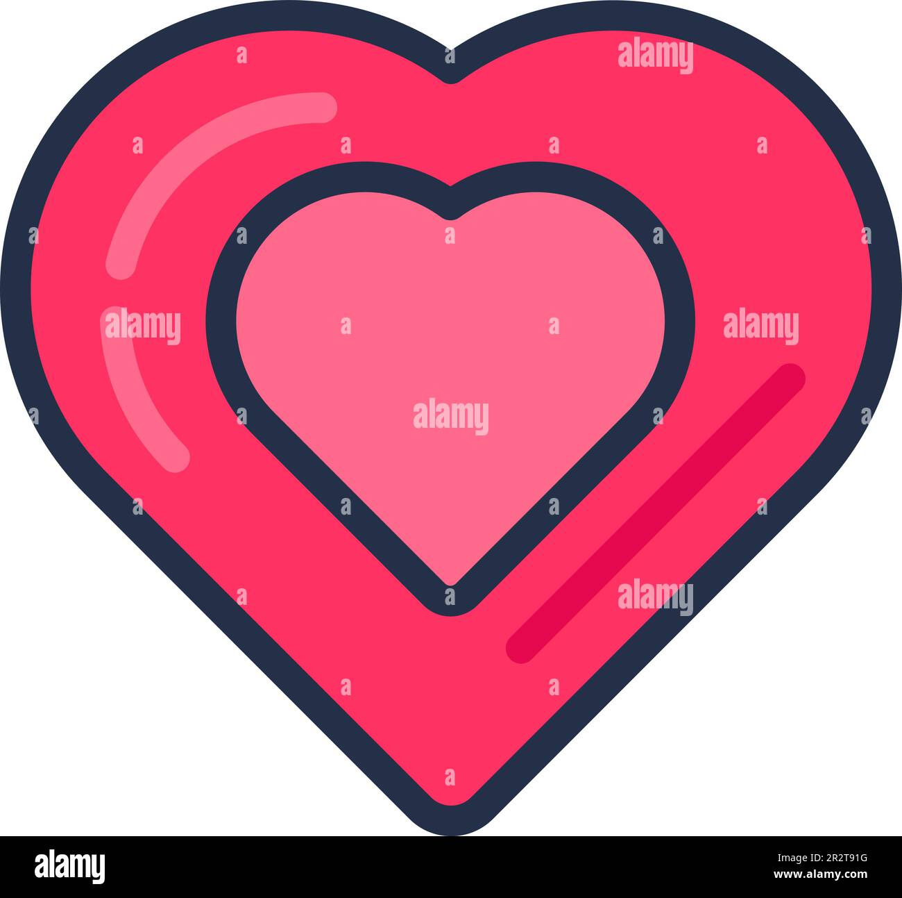 Two pink hearts beat together. Symbol of love, sensuality and family ...