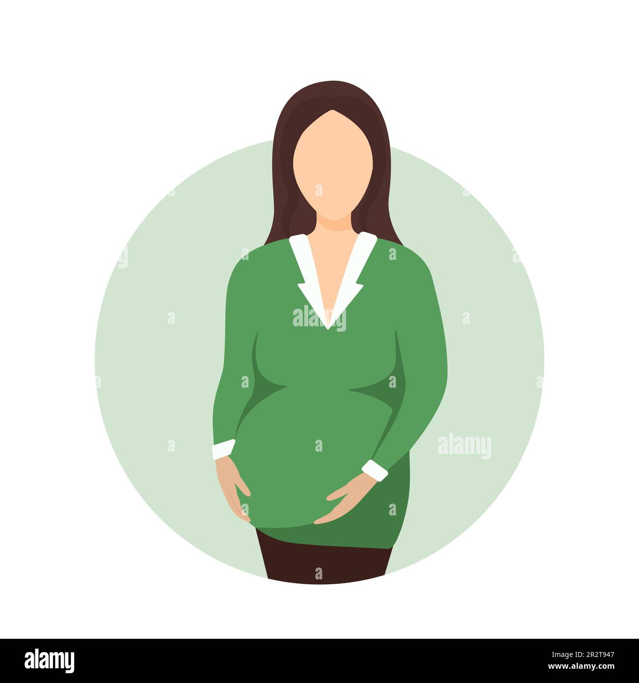 Happy pregnancy concept. Cartoon faceless pregnant woman. Vector ...