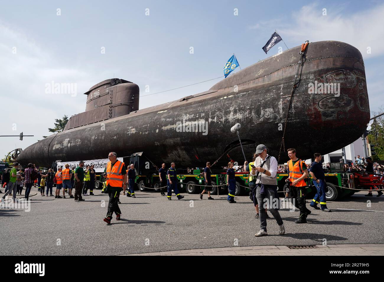 Speyer, Germany. 21st May, 2023. A 48-meter-long U17 submarine is being ...