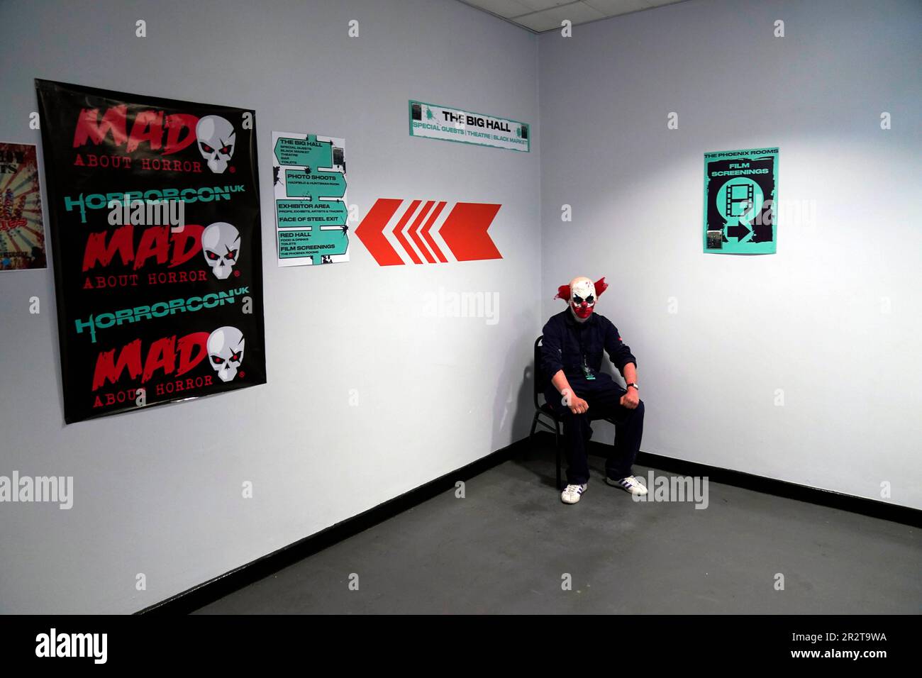 A member of the public dressed in costume at HorrorconUK at the Magna ...