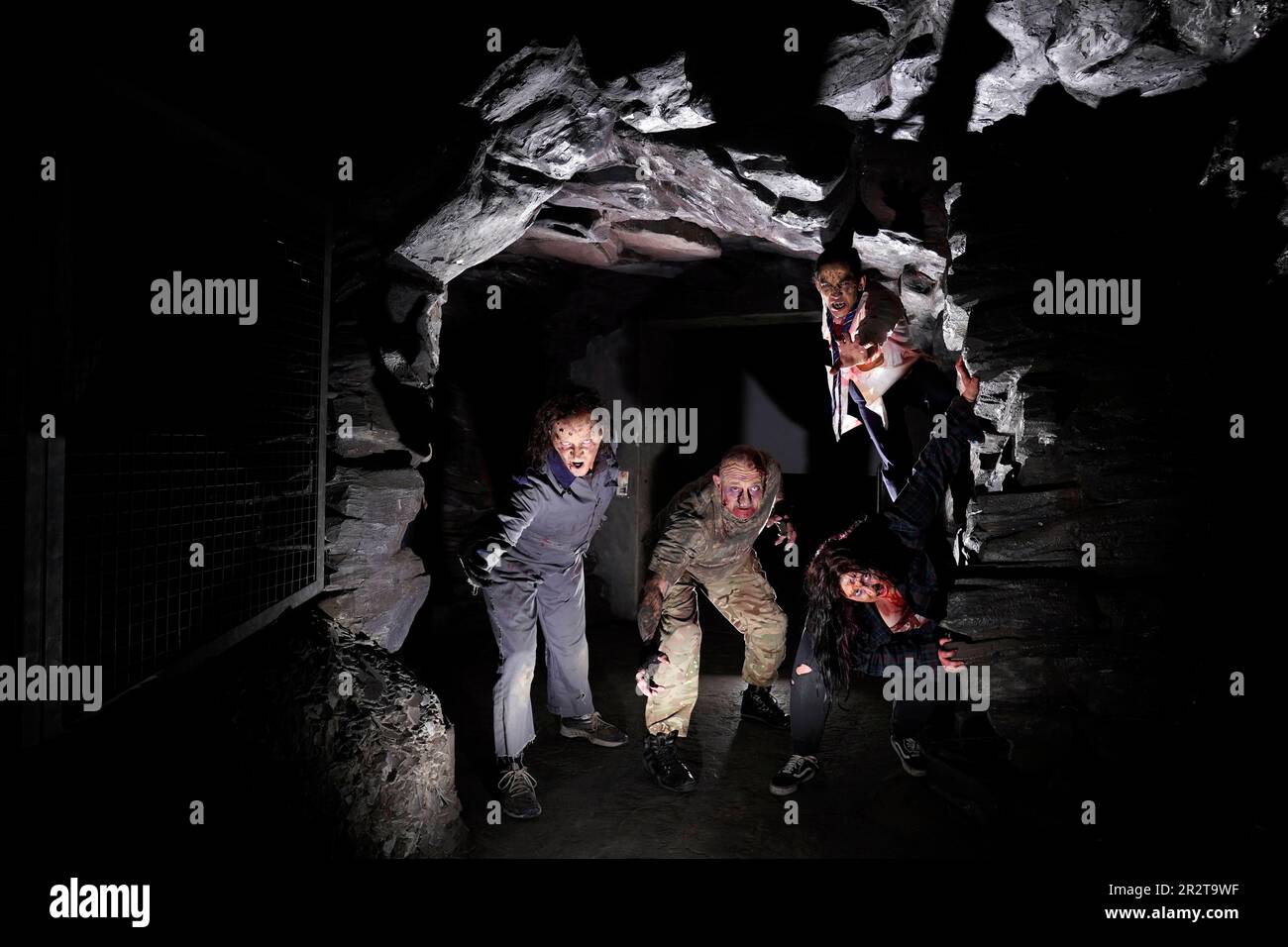 Members of Zombie Infection, a live action immersive experience group ...