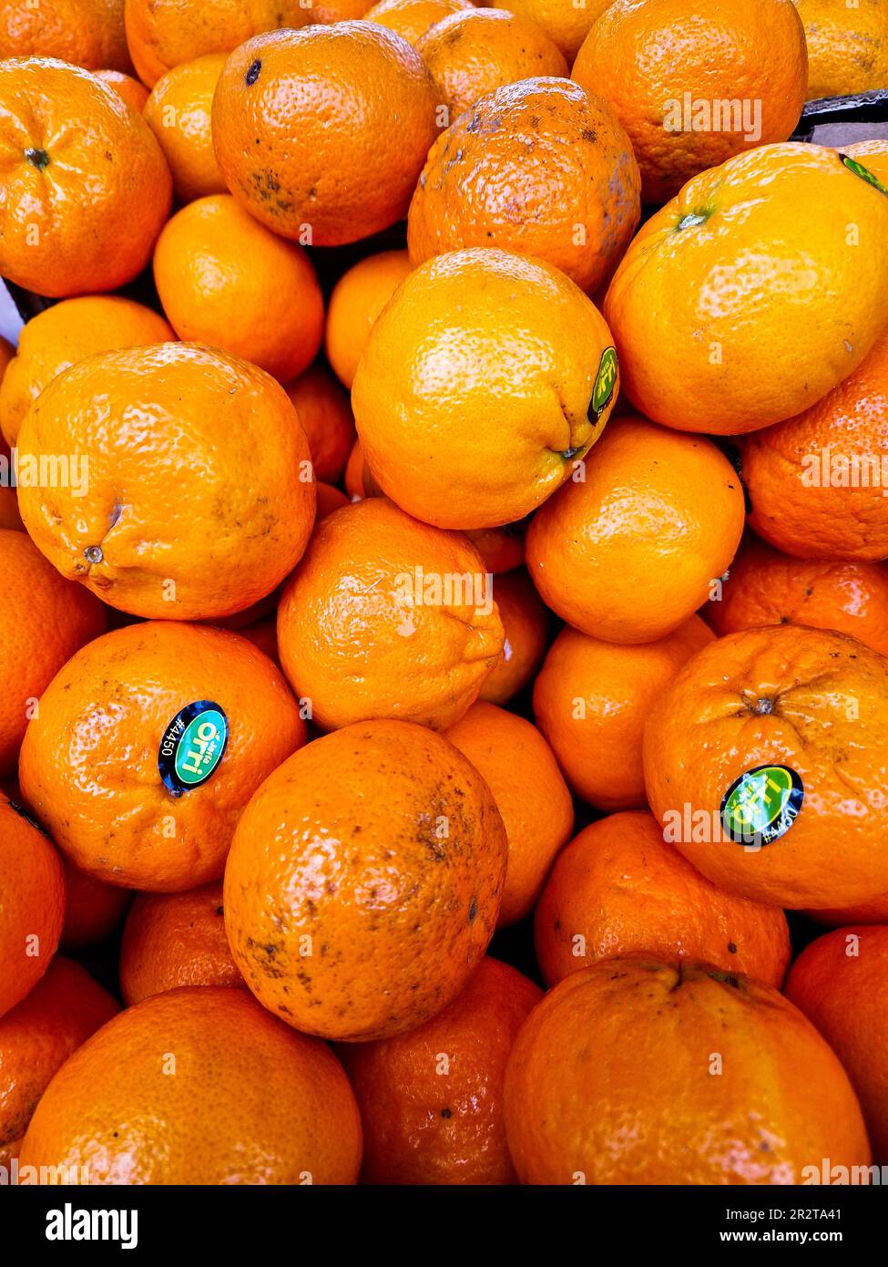 Oranges on display in an open air market, Bron, France Stock Photo - Alamy