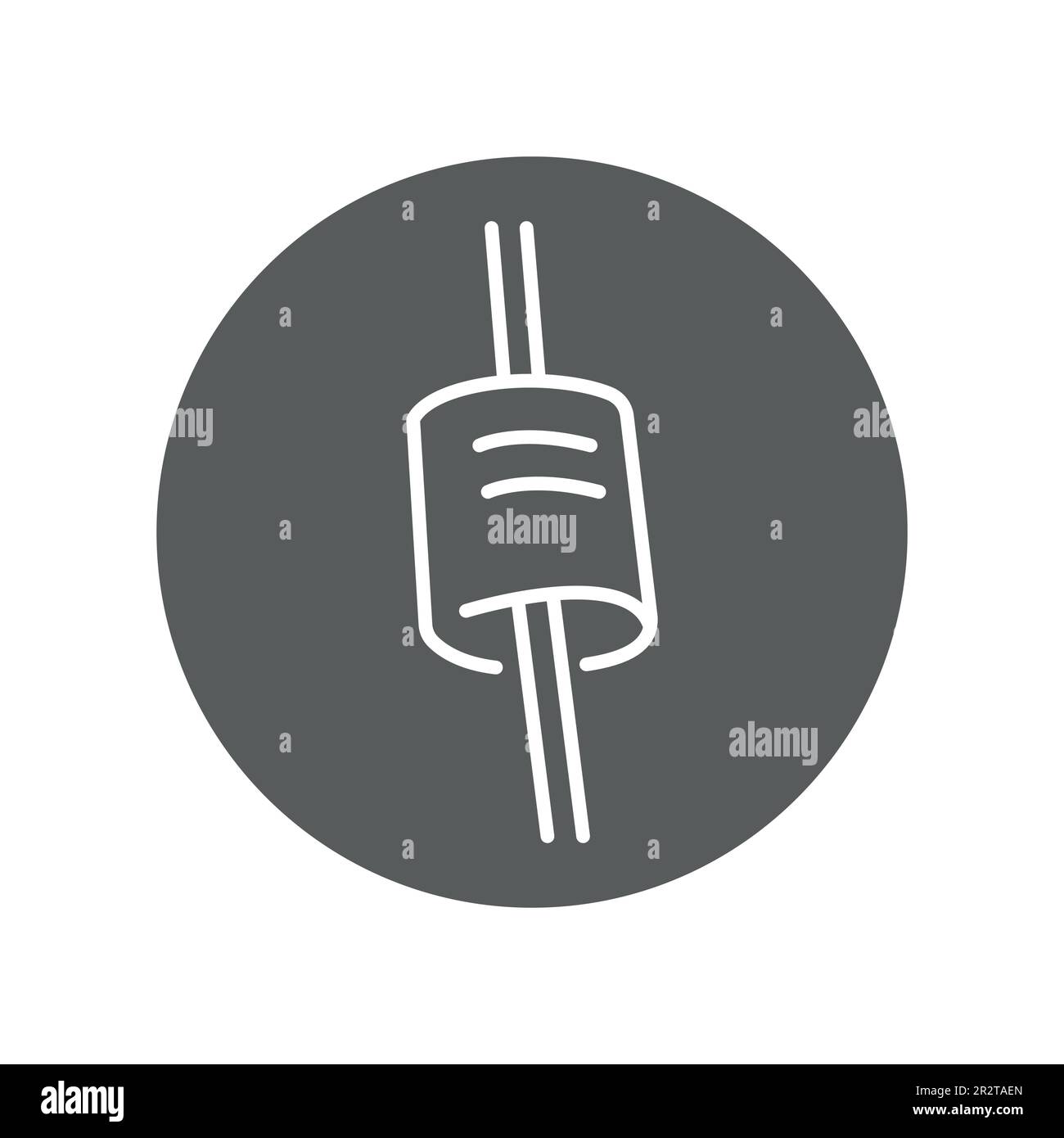 Transient voltage suppression diode black line icon. Pictogram for web ...