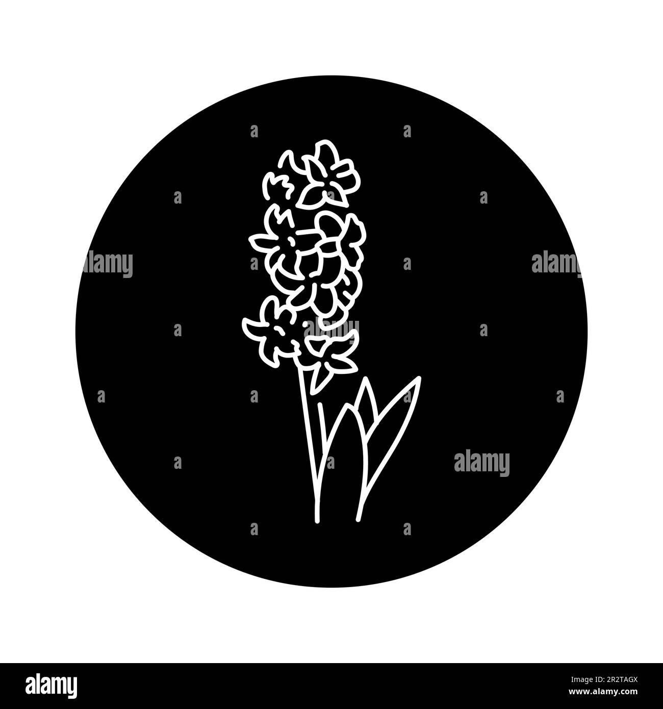 Hyacinth flower black line icon. Pictogram for web page, mobile app ...