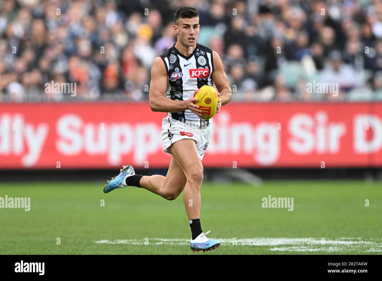 Nick Daicos of Collingwood in action during the AFL Round 10 match ...
