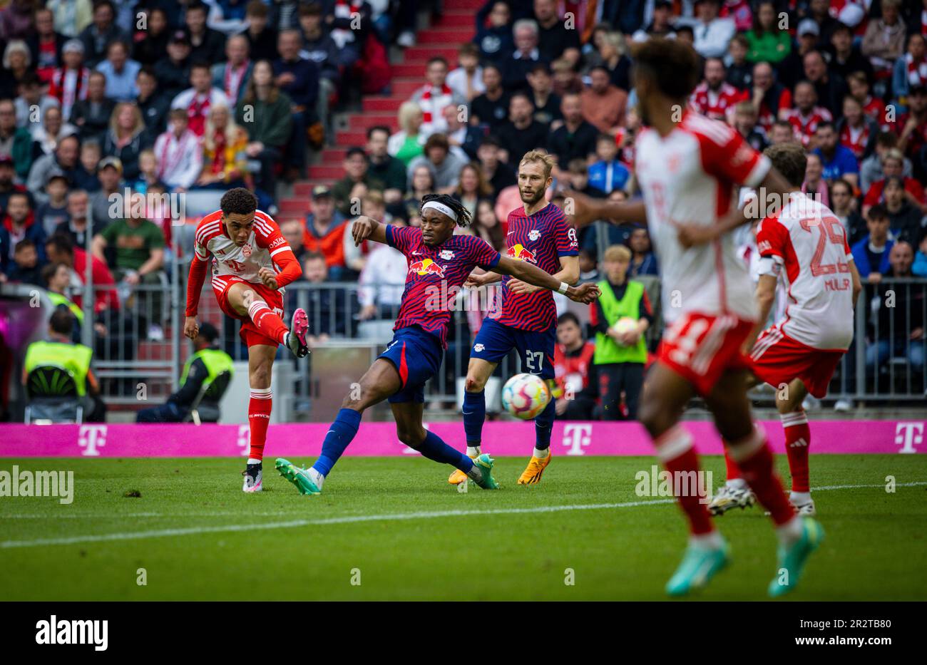Munic, Germany. 20th Mai, 2023. Jamal Musiala (Muenchen), Mohamed ...