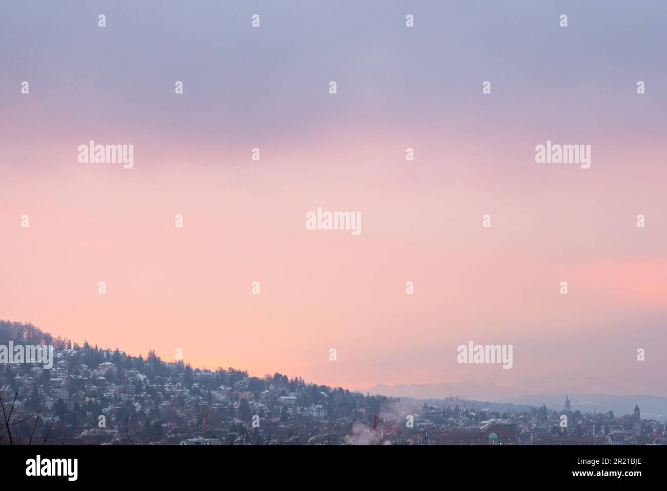 Majestic sunset over city silhouette hi-res stock photography and ...