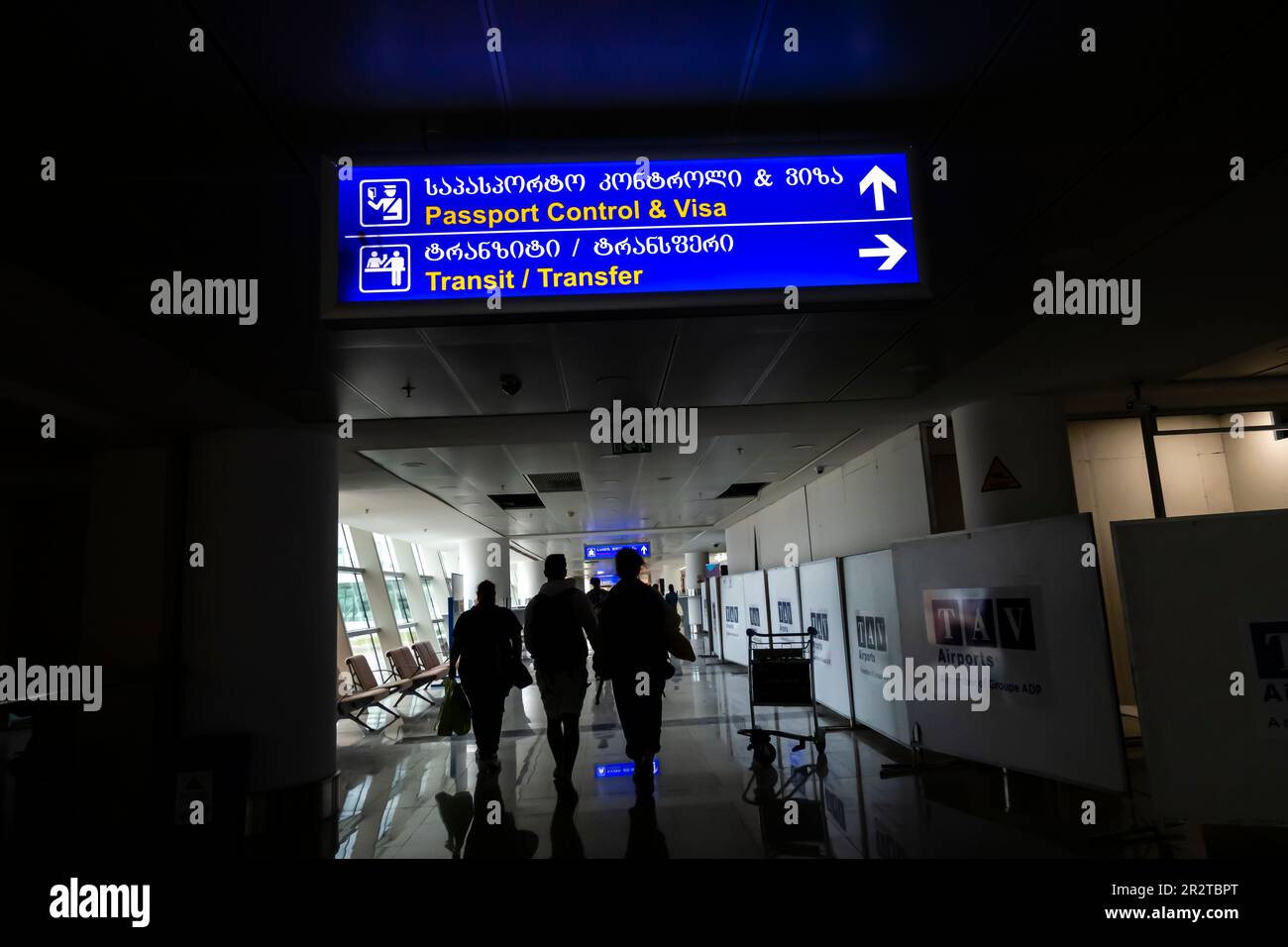Passengers arriving at Tbilisi International Airport, TBS, Tbilisi ...