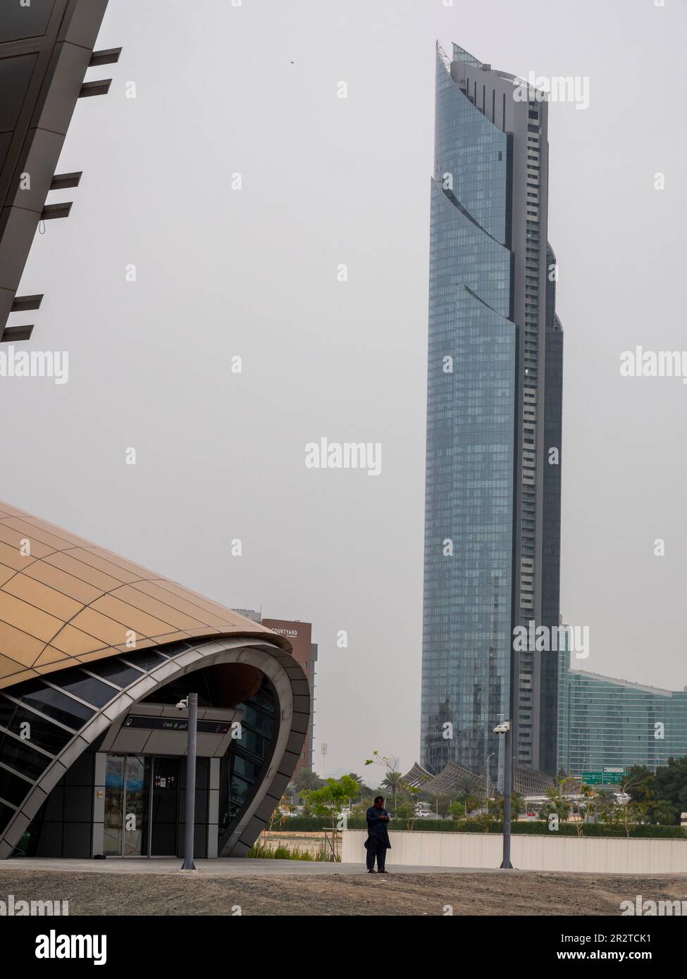 dubai creek metro station with D1 Tower at Jaddaf Waterfront in ...