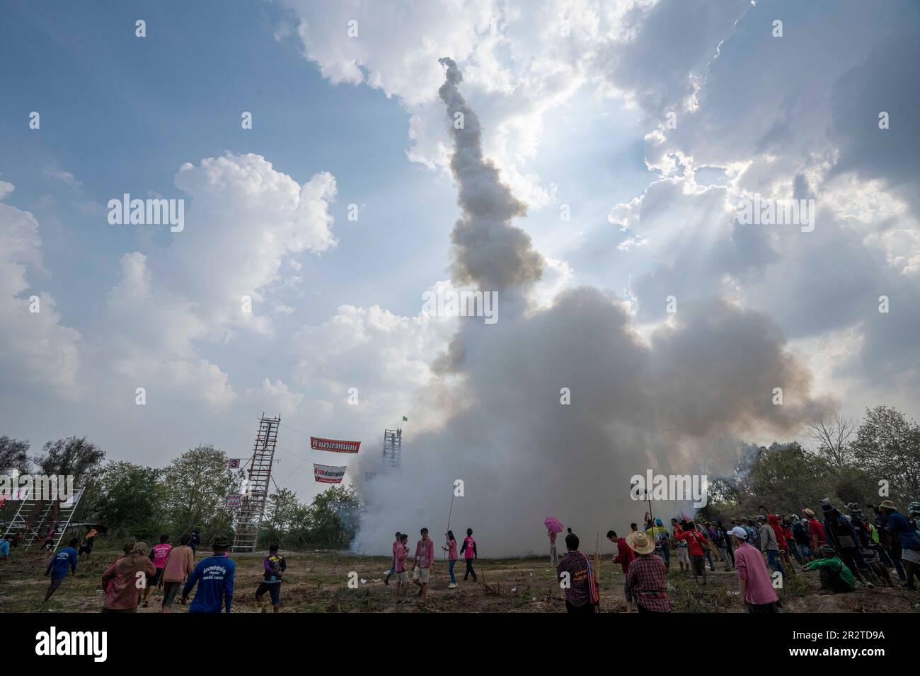 Yasothon, Yasothon, Thailand. 21st May, 2023. Festival goers watch a ...